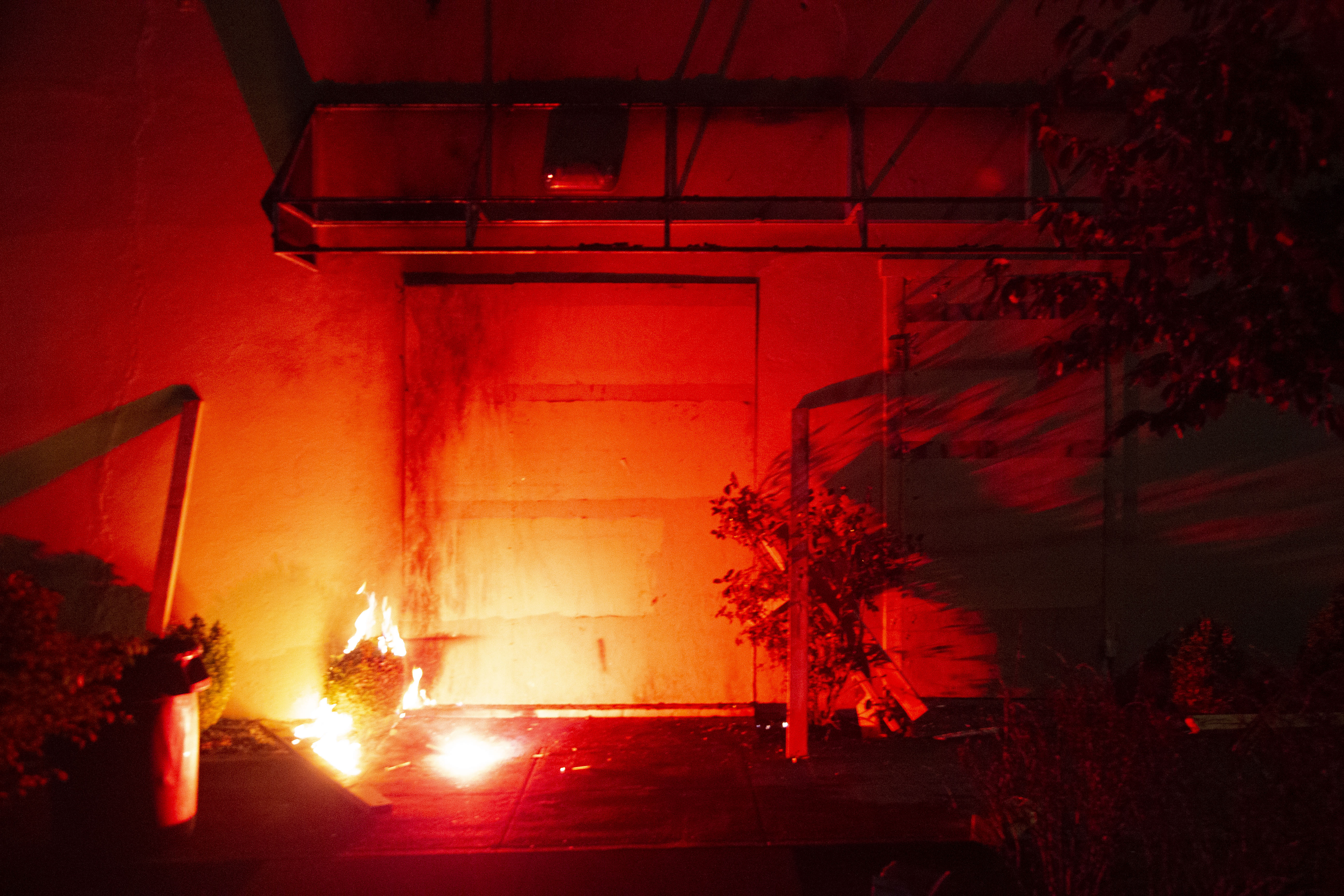 Riot declared as fire set outside Portland police union headquarters ...