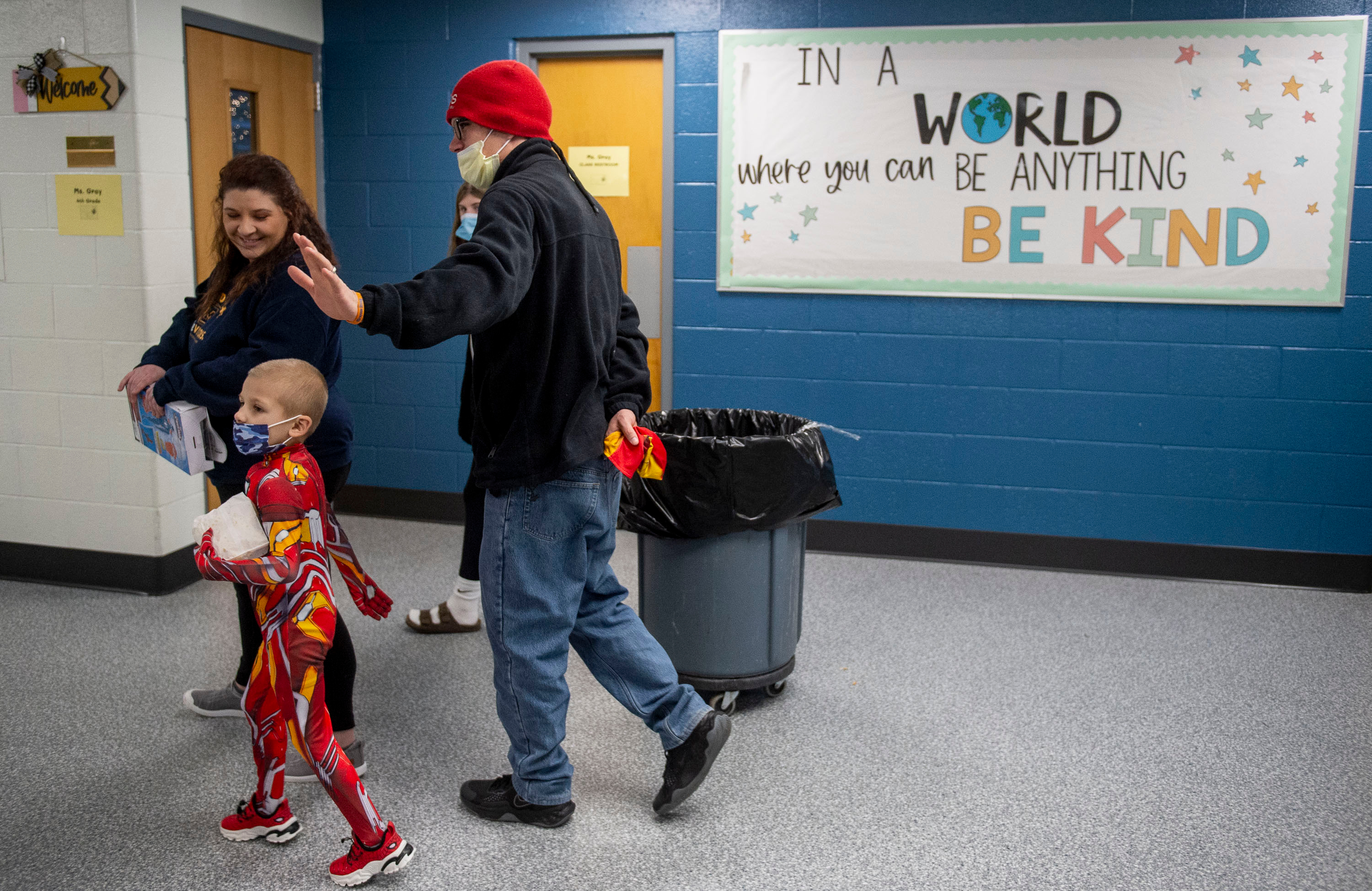5-year-old Grayson Johnson brings superhero outfits, enthusiasm to C.S ...