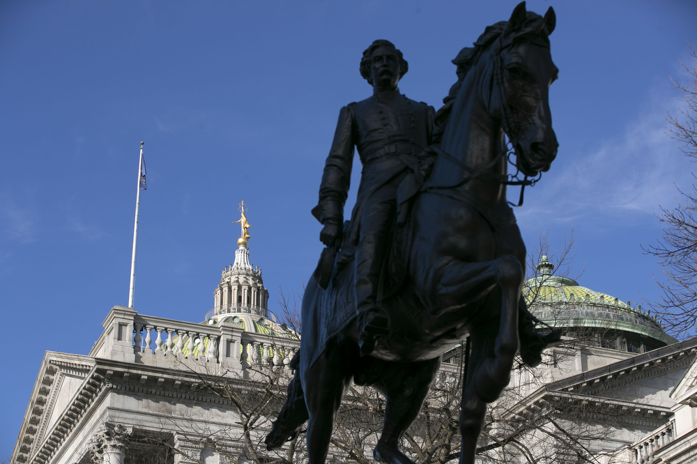 Reflected shadow and light in downtown Harrisburg - pennlive.com