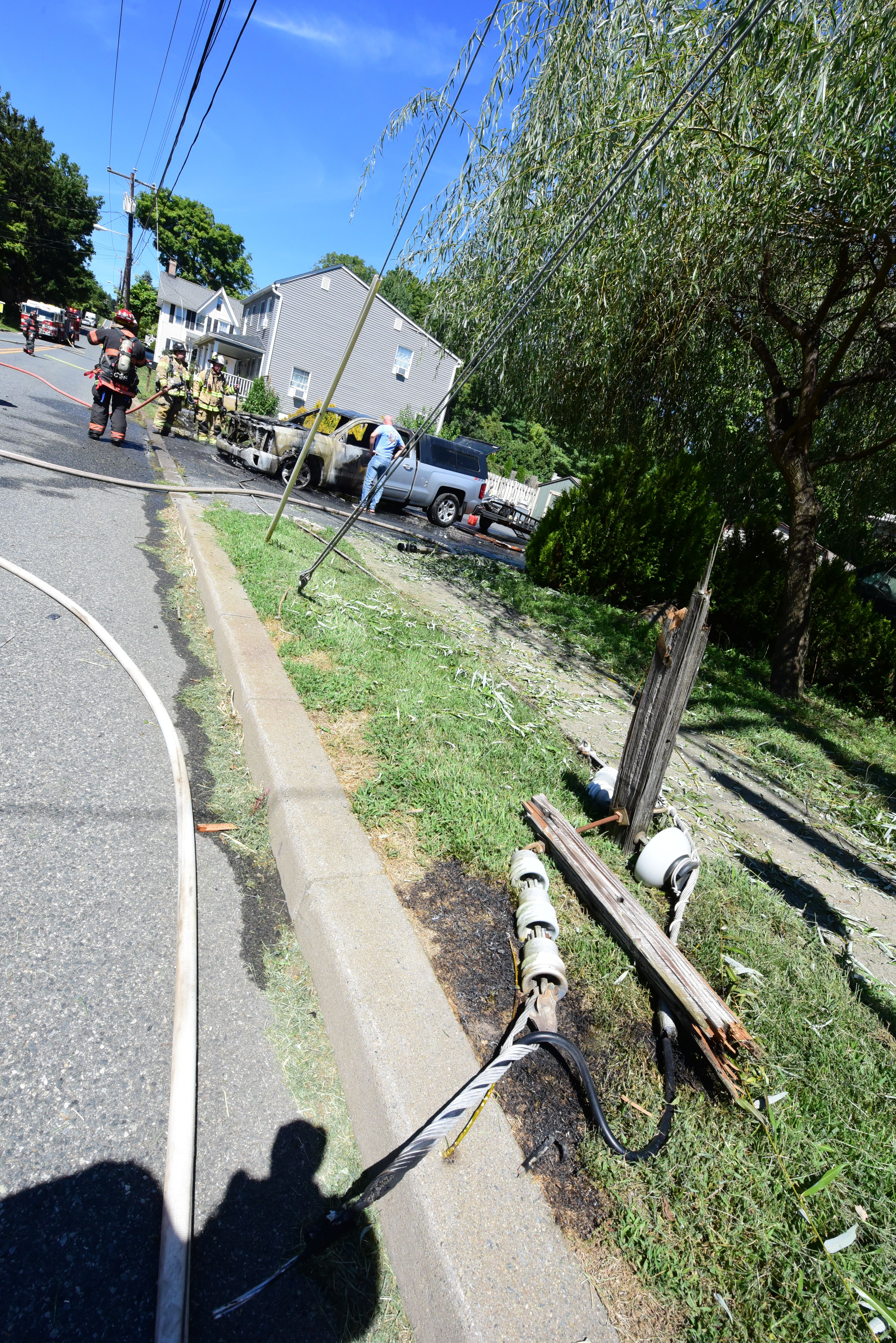 Downed power line sparks fire, destroying pickup - nj.com