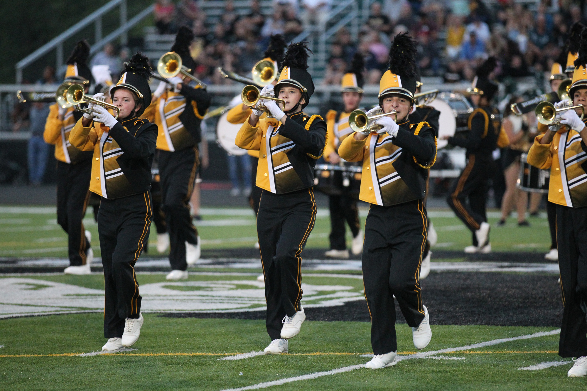 Painesville Riverside High School marching band at Aurora High School ...