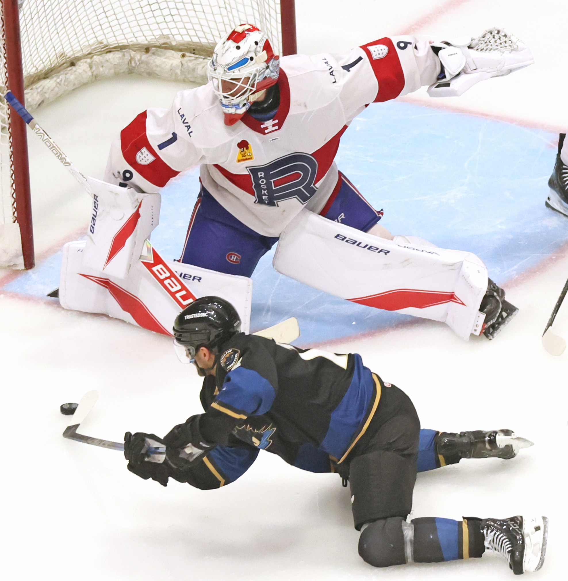 Cleveland Monsters vs. Laval Rocket in game 1 of AHL's North Division ...