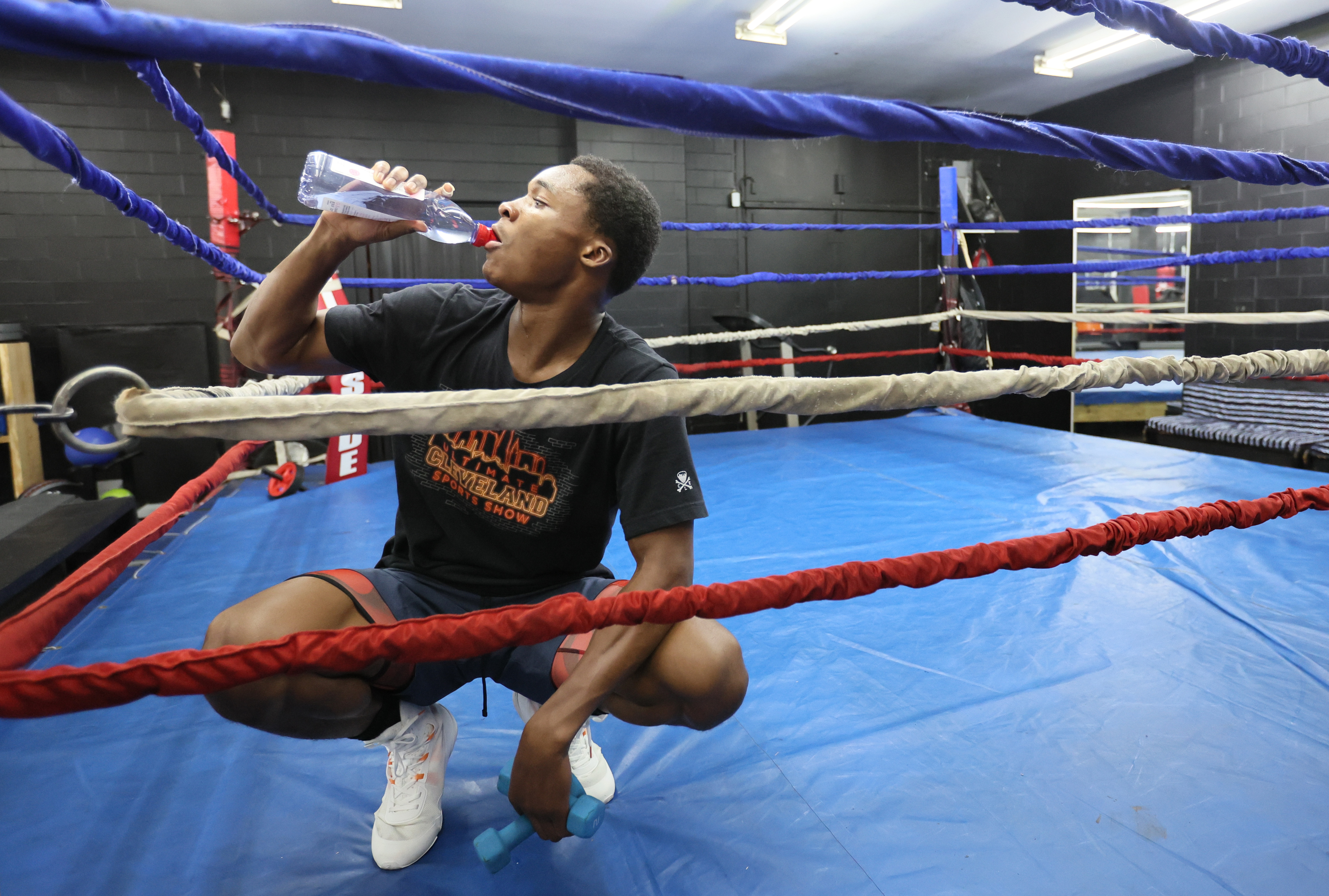 Abdullah Mason trains for his upcoming fight June 7, 2025, against ...