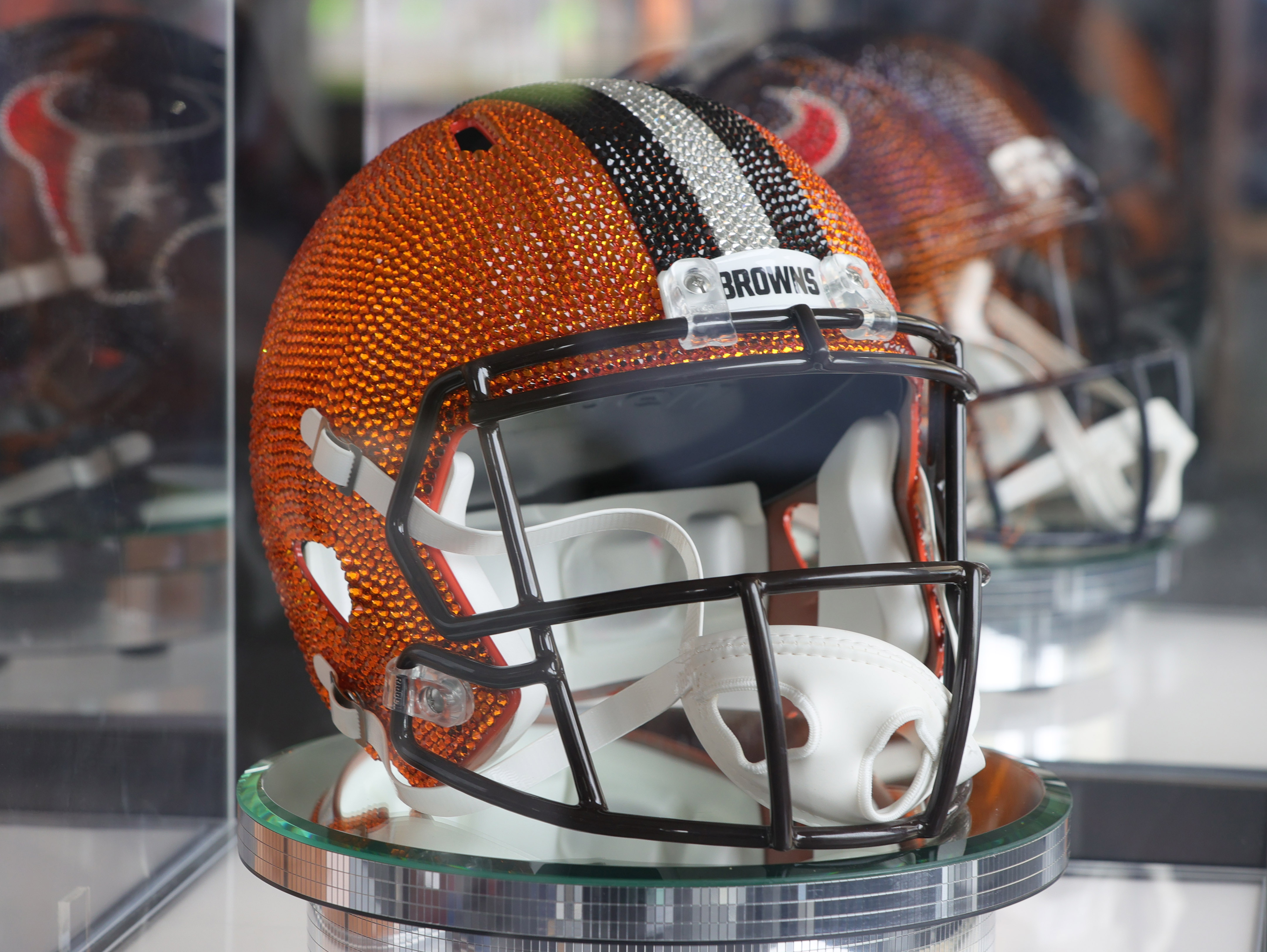 A look in the 2021 NFL Draft compound in Cleveland, April 28, 2021 ...