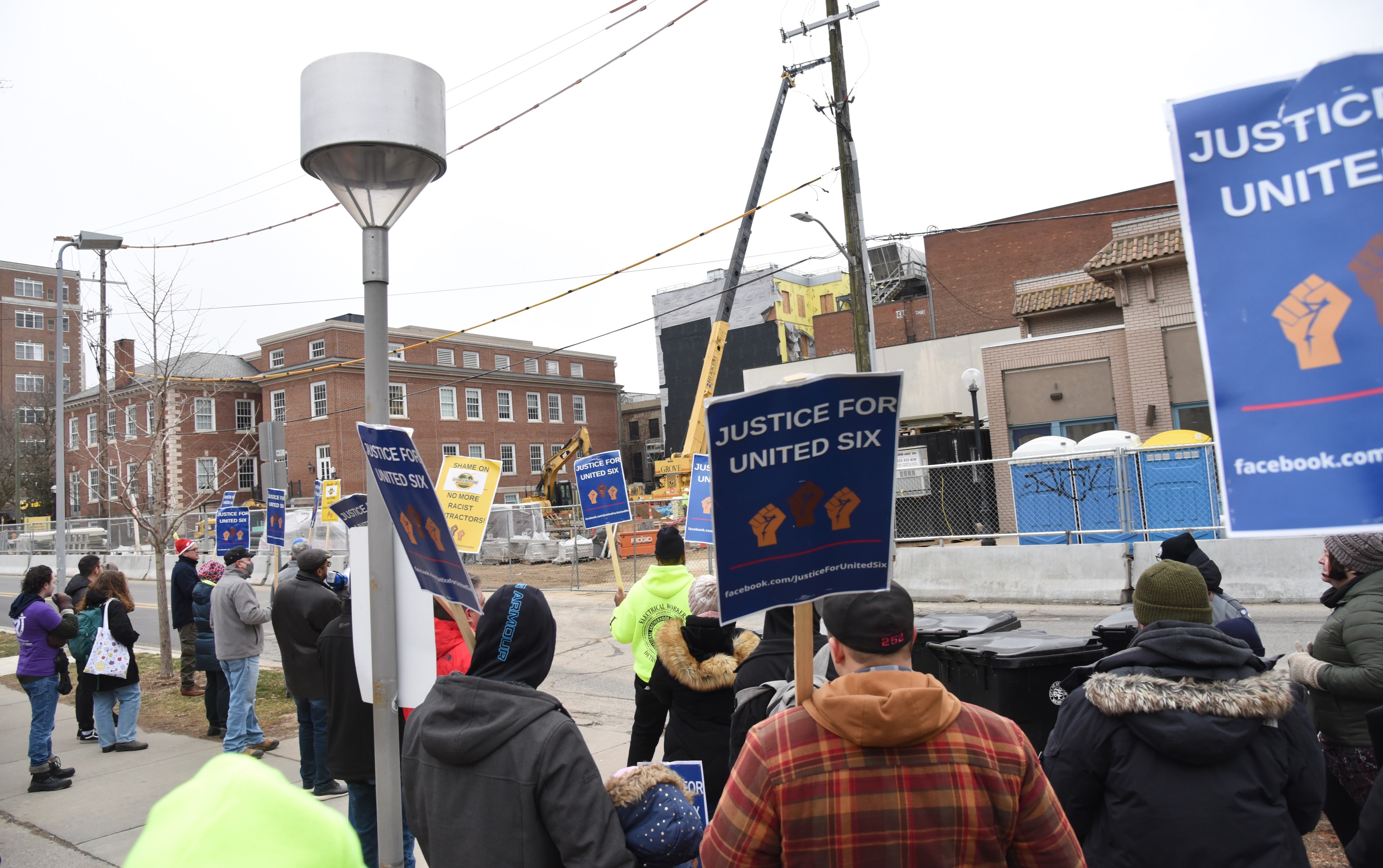 Anti-racism demonstration on Martin Luther King Jr. Day in downtown Ann ...