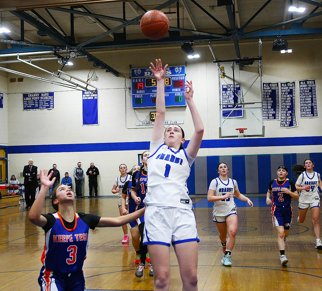 Keefe Tech vs Granby girls Div. V Basketball at Granby High School 2/27 ...