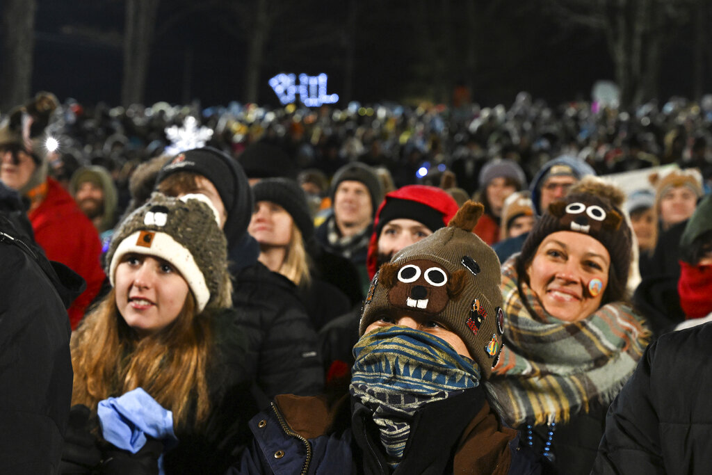 Punxsutawney Phil sees his shadow during annual Groundhog Day event in ...