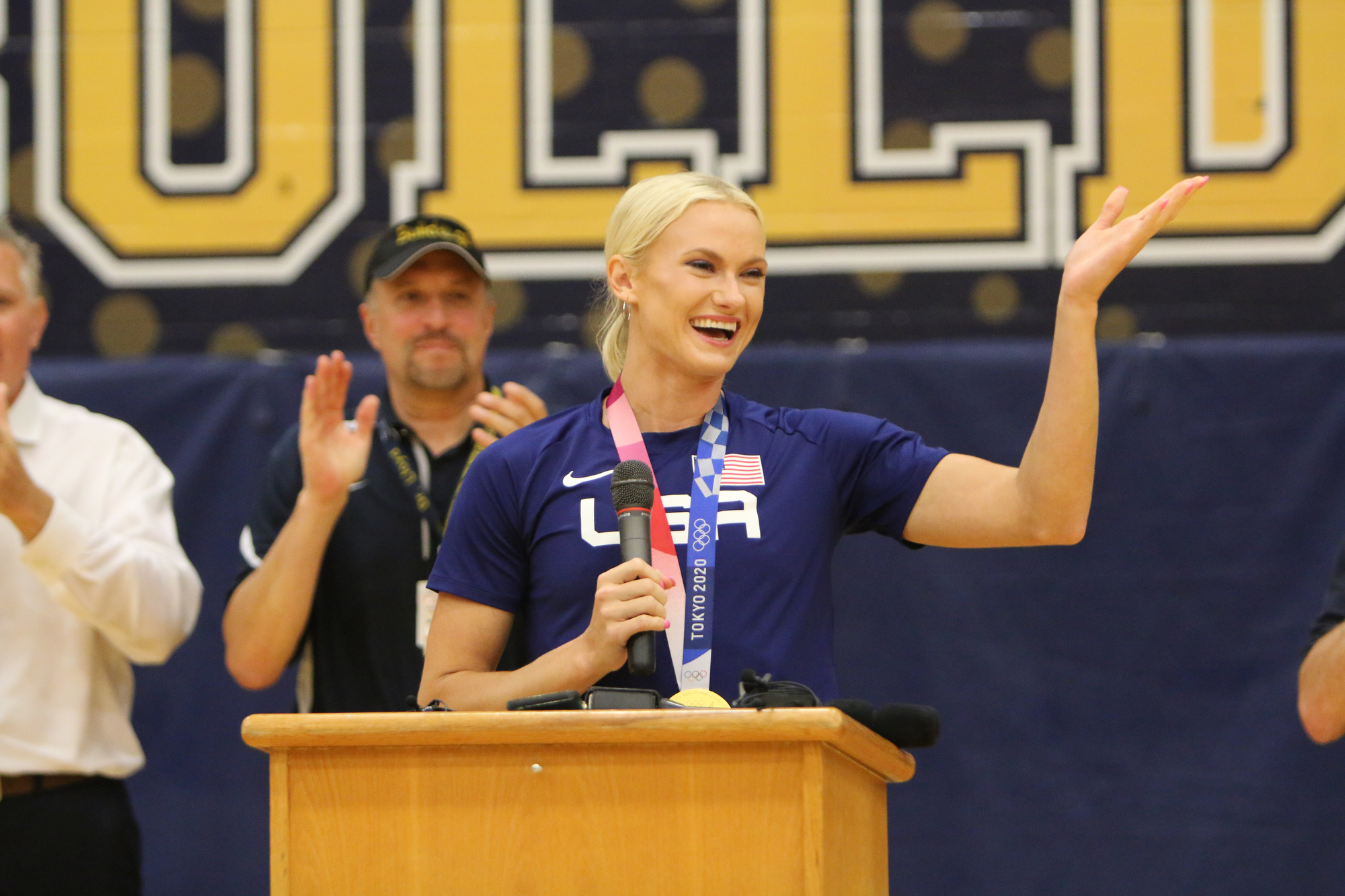 Olympic gold medalist Katie Nageotte visits Olmsted Falls HS ...