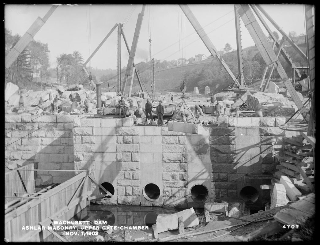 Historic photos of the construction of the Wachusett Dam in Clinton ...
