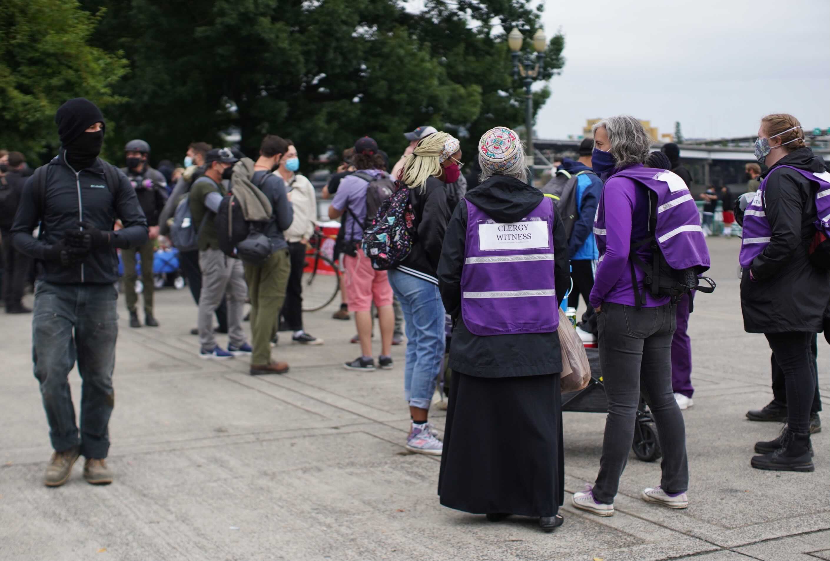 Dueling demonstrators clash in Northeast Portland on Sunday, Aug. 22 ...
