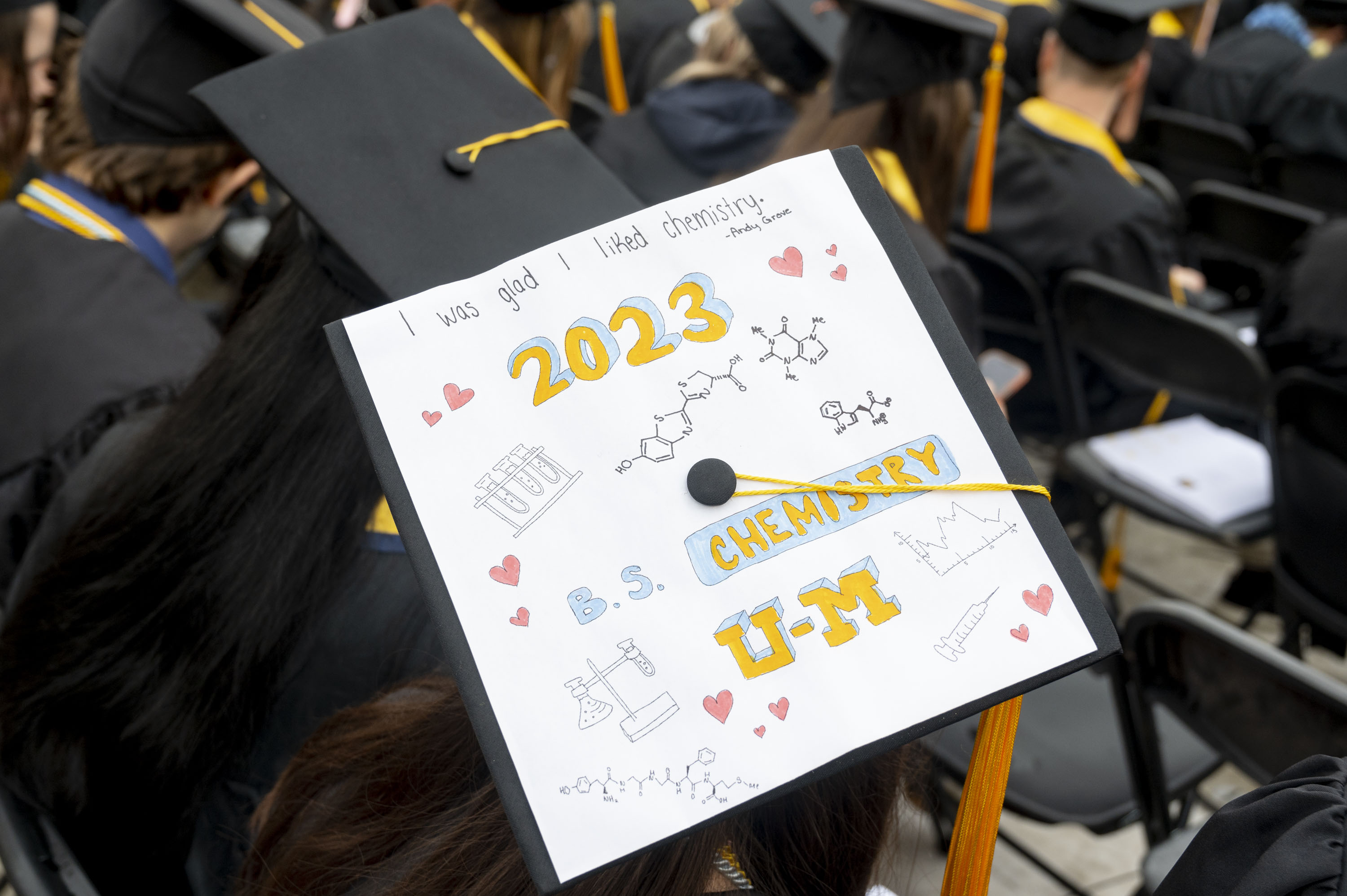 50 decorated caps from University of Michigan Spring Commencement ...