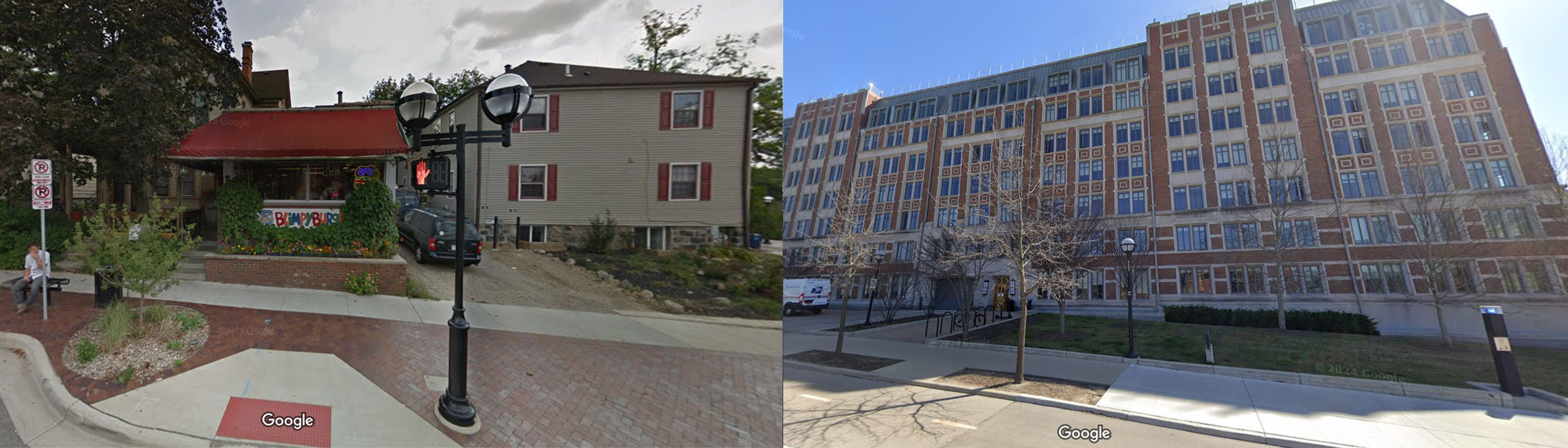 Before and after street views of University of Michigan construction ...