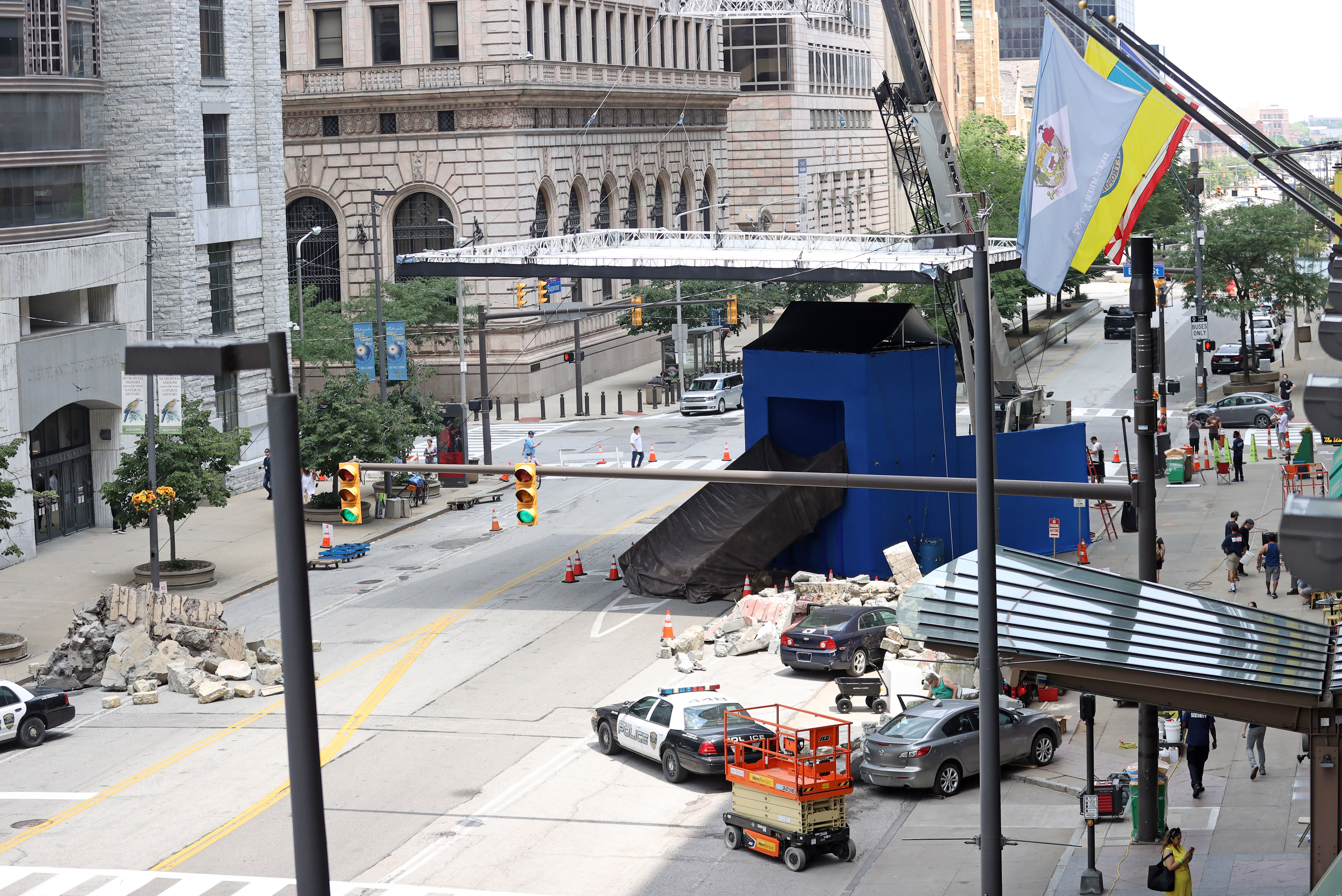 Superman movie set continues to take shape in downtown Cleveland, June ...