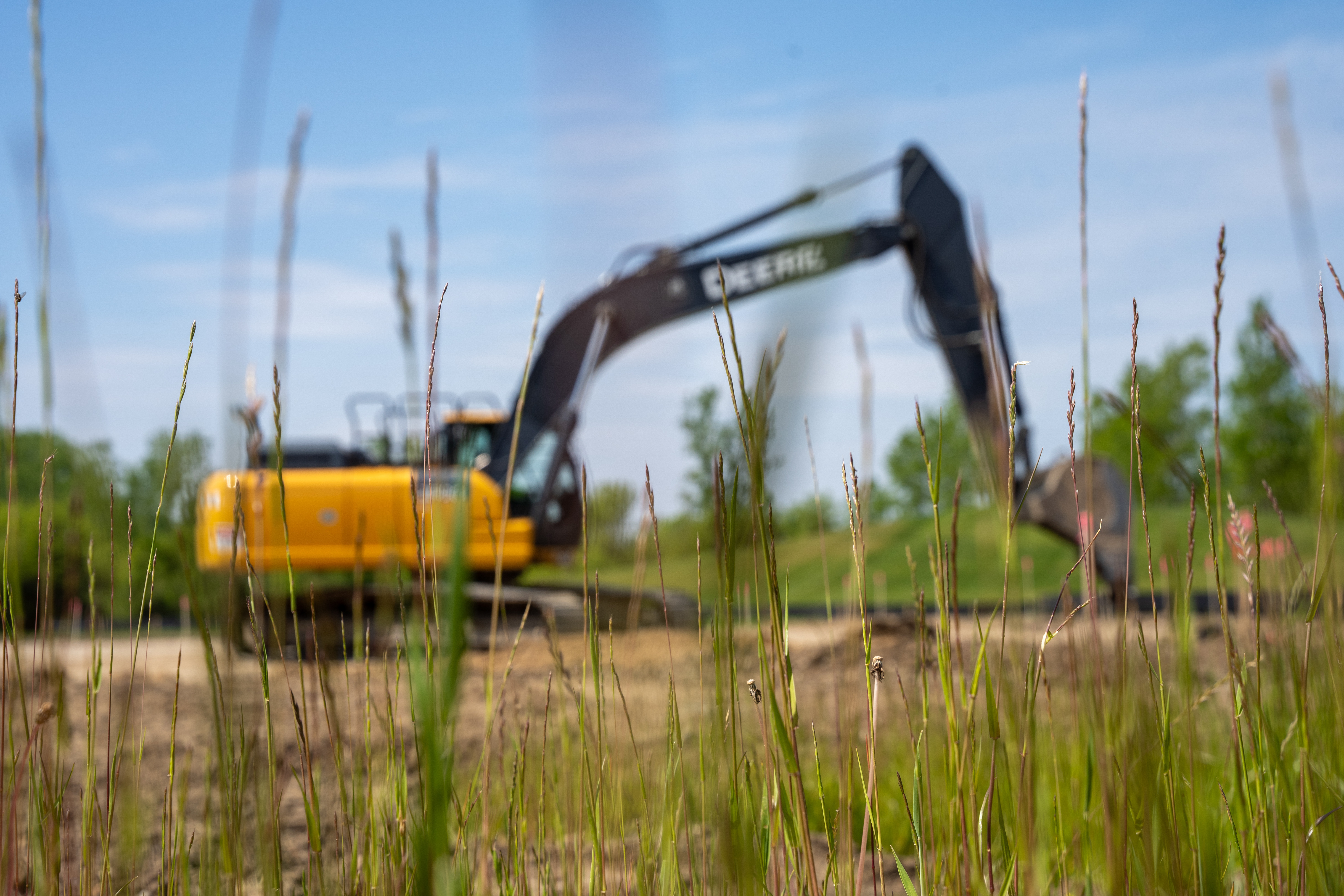 Construction for The Miracle League of Greater Flint baseball field at ...