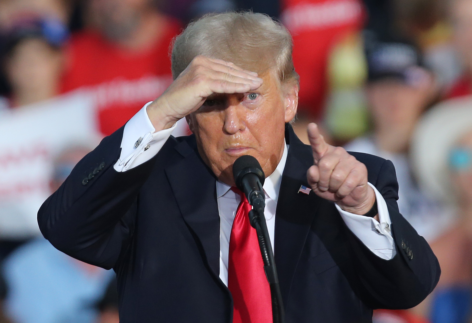 President Donald Trump holds first rally since leaving office at the ...