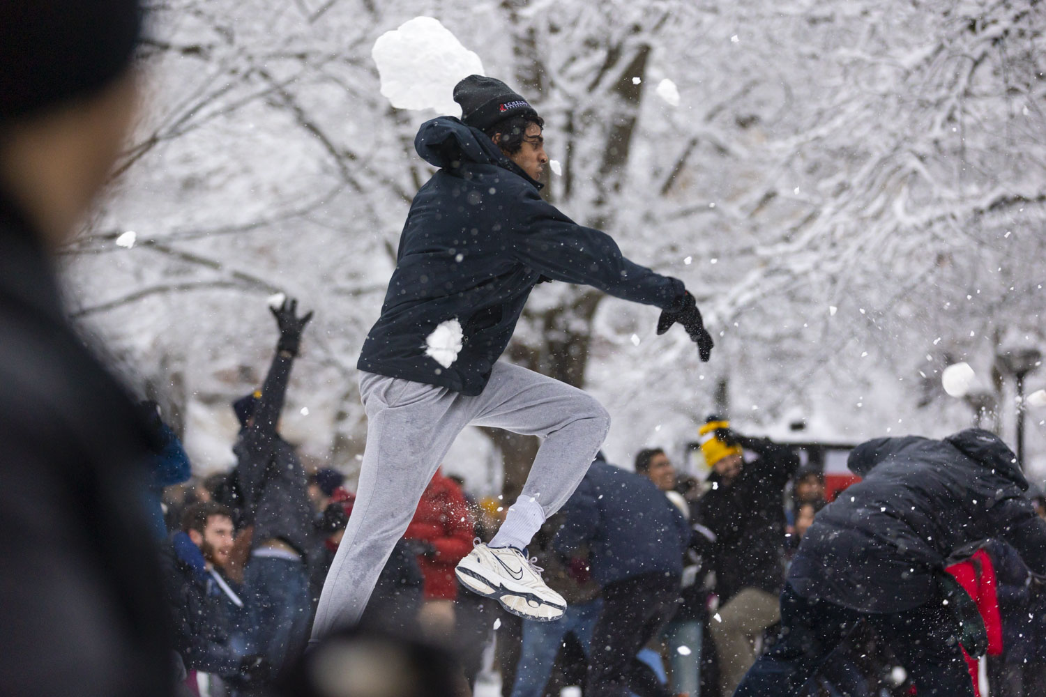 Scenes from a snowball fight at the University of Michigan Diag - mlive.com
