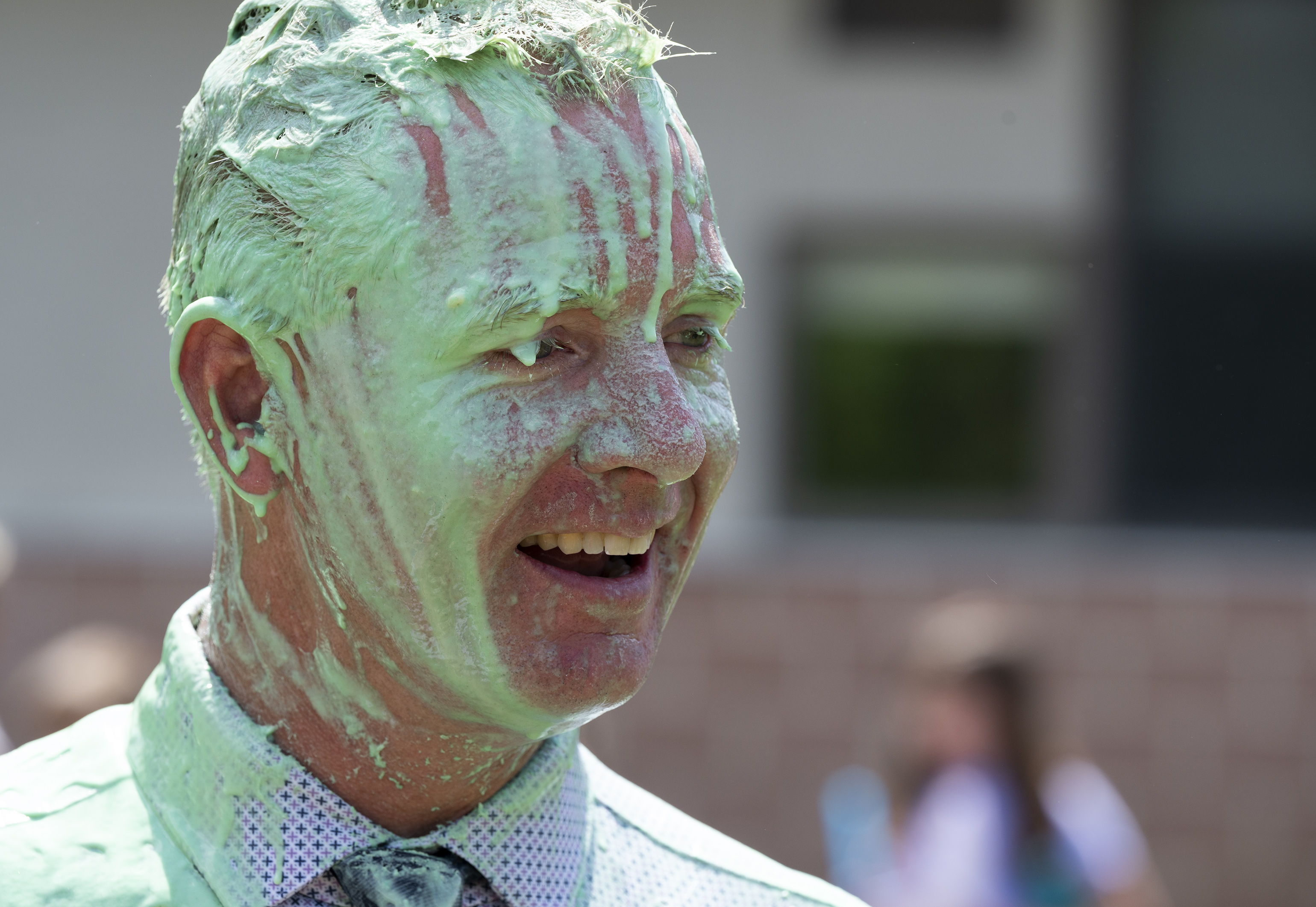 Warner Elementary School principal Ben Gilpin gets slimed - mlive.com