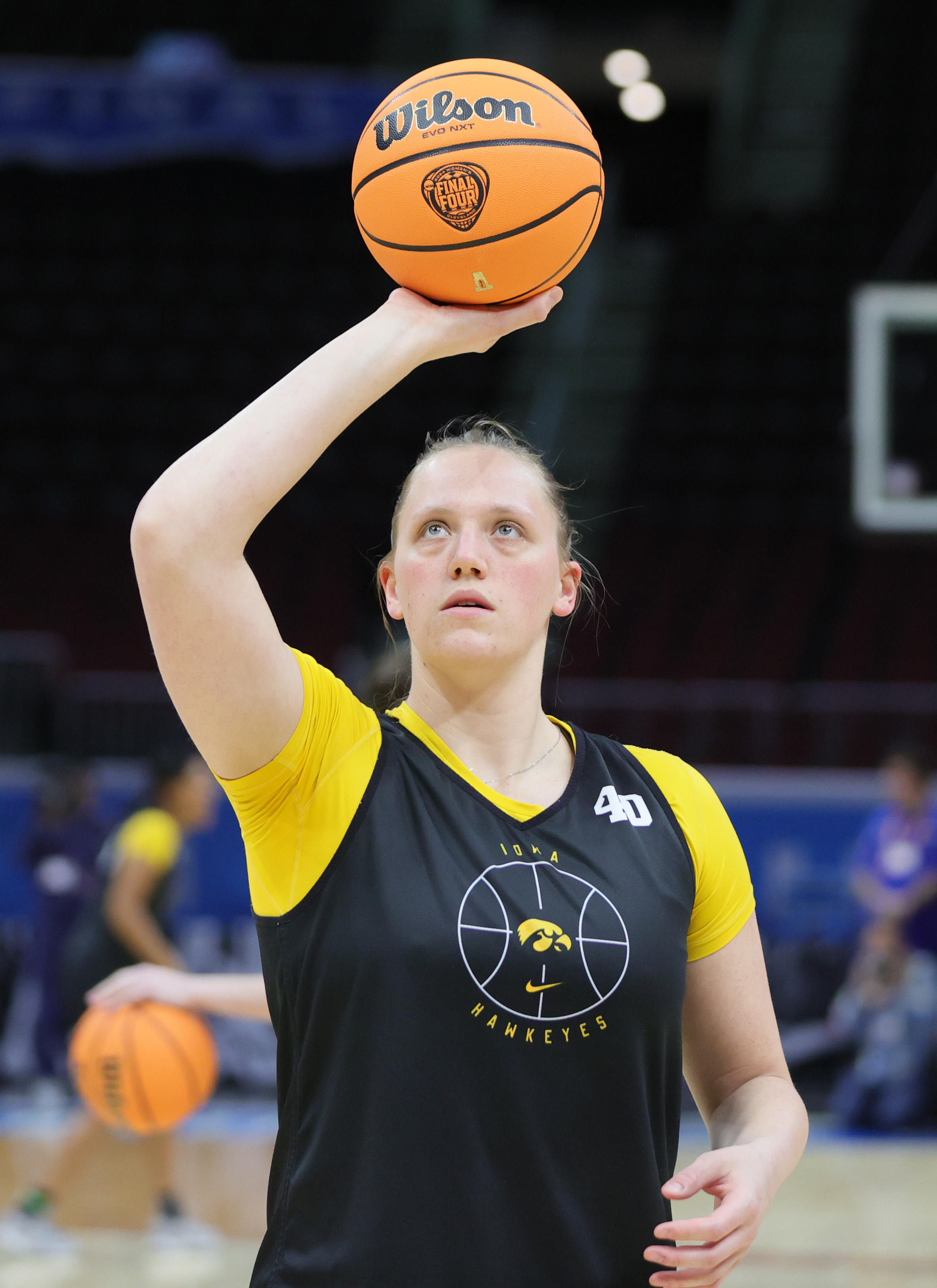 Iowa Hawkeyes Final Four practice at Rocket Mortgage FieldHouse, April ...