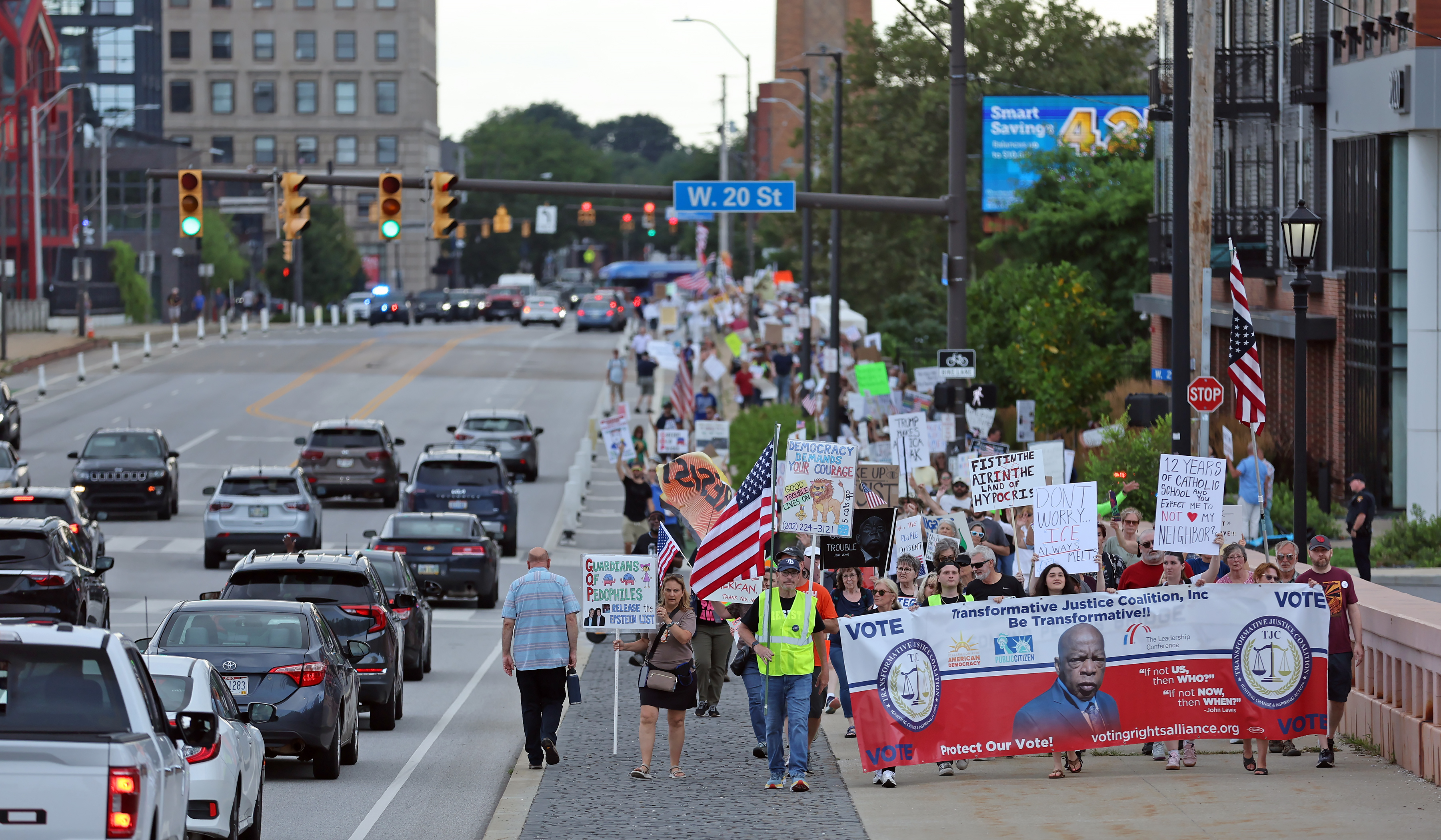 Hundreds gather for Good Trouble Lives On protest in Cleveland, July 17 ...