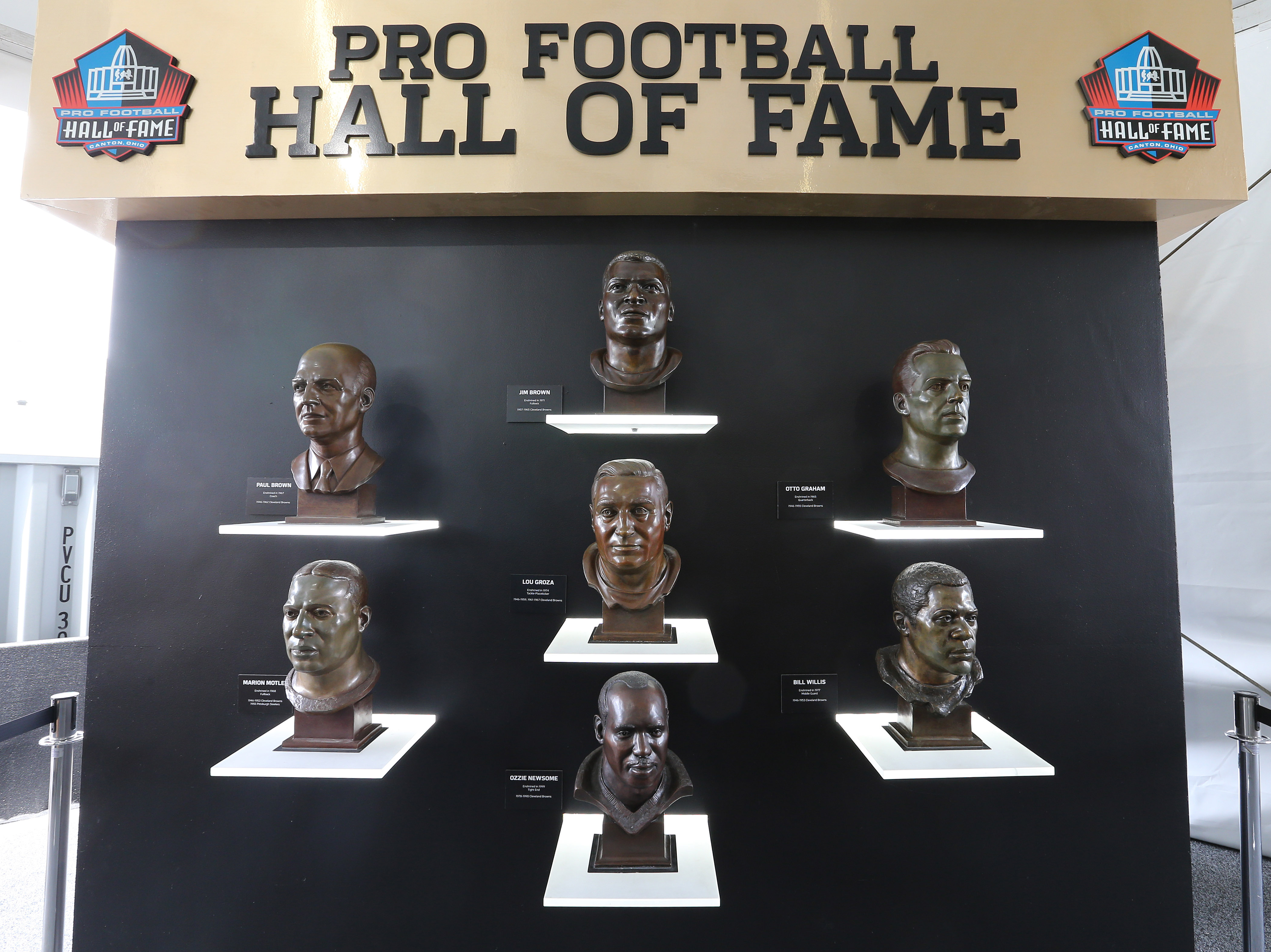 A look in the 2021 NFL Draft compound in Cleveland, April 28, 2021 ...