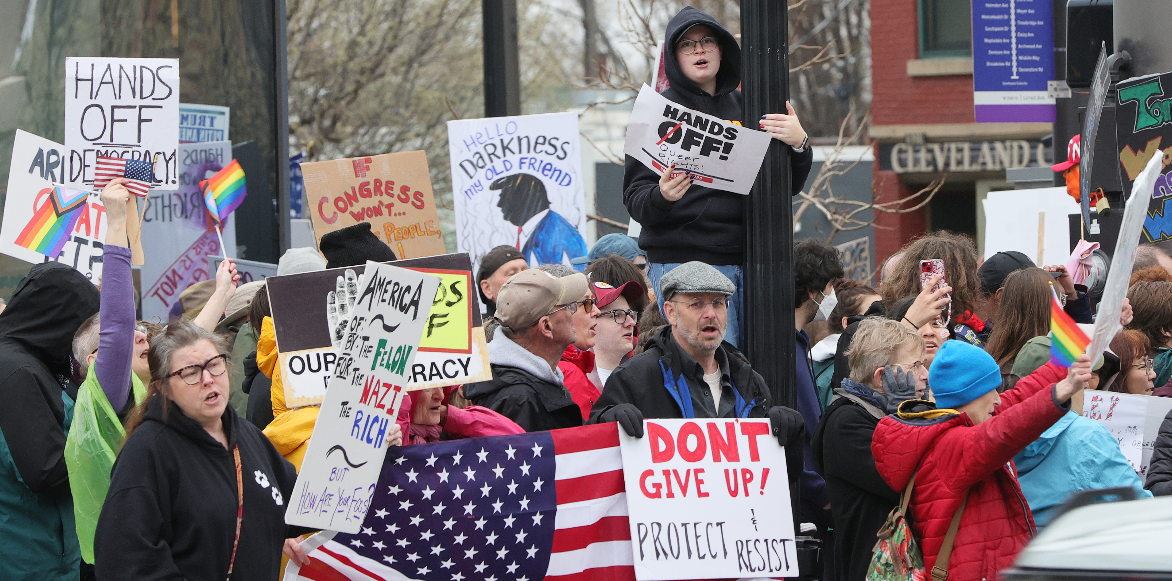 "Hands Off" protest against President Trump policies at West Side ...