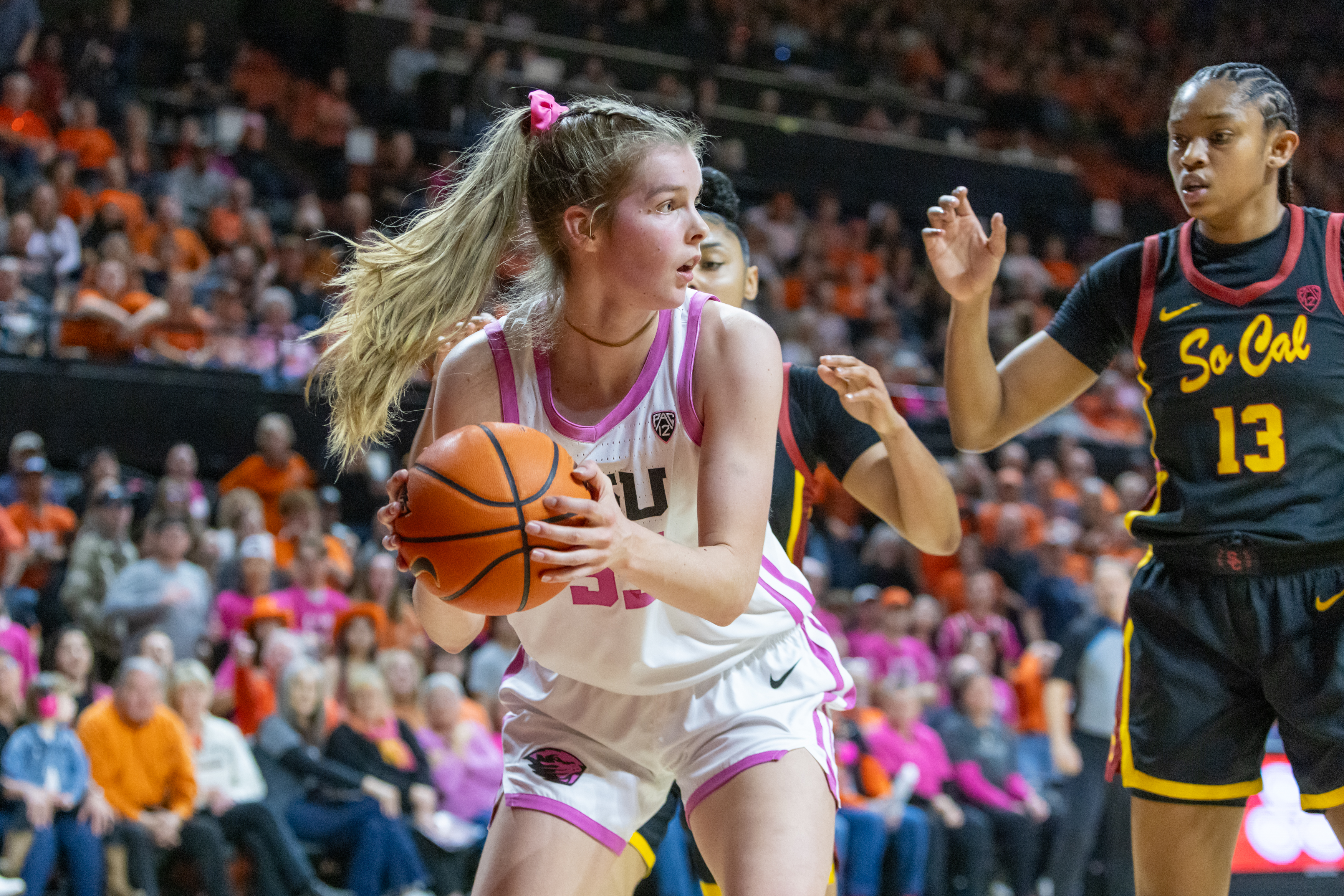 No. 11 Oregon State Beavers vs. No. 10 USC Trojans women's basketball ...