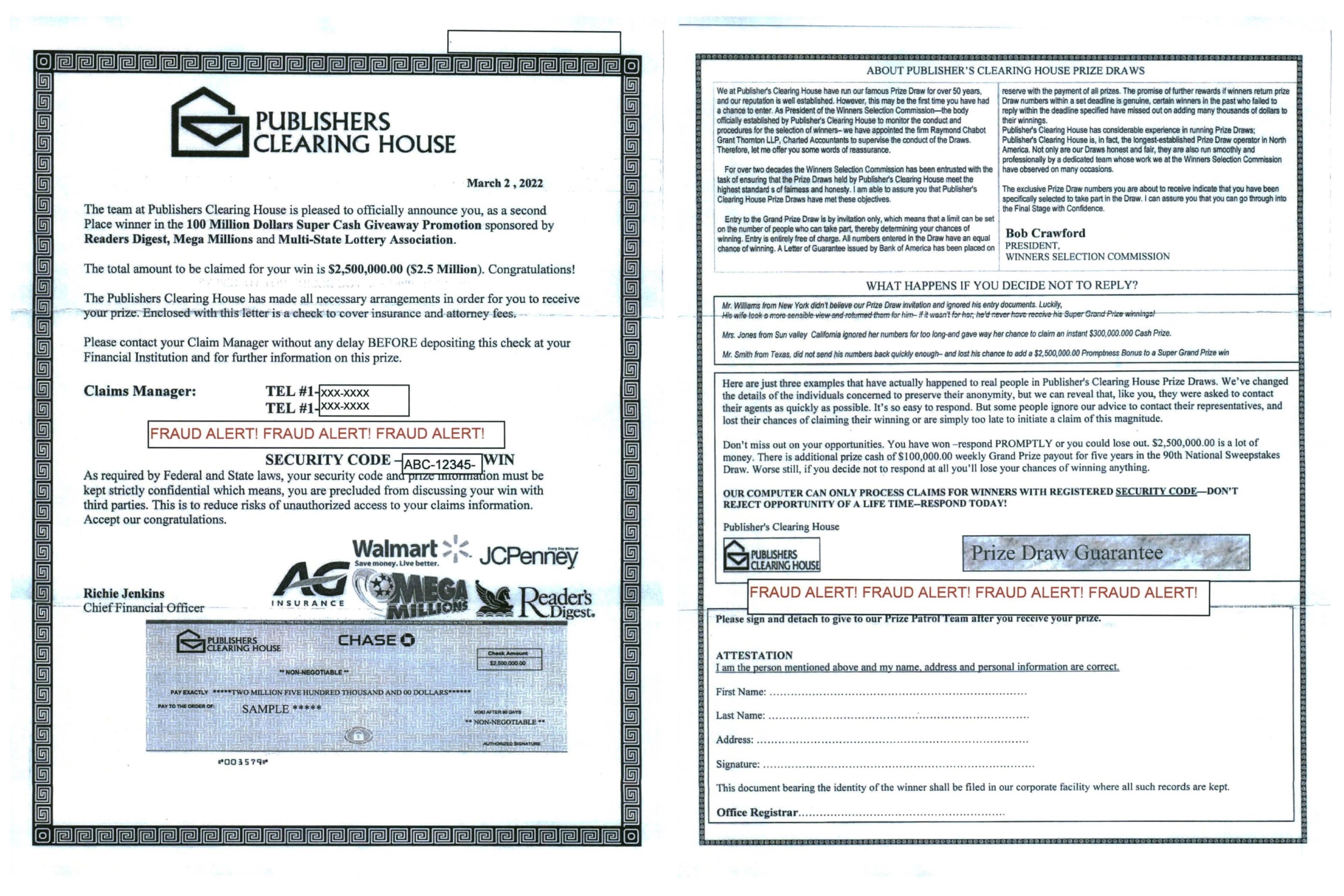 Winning Sweepstakes Letter