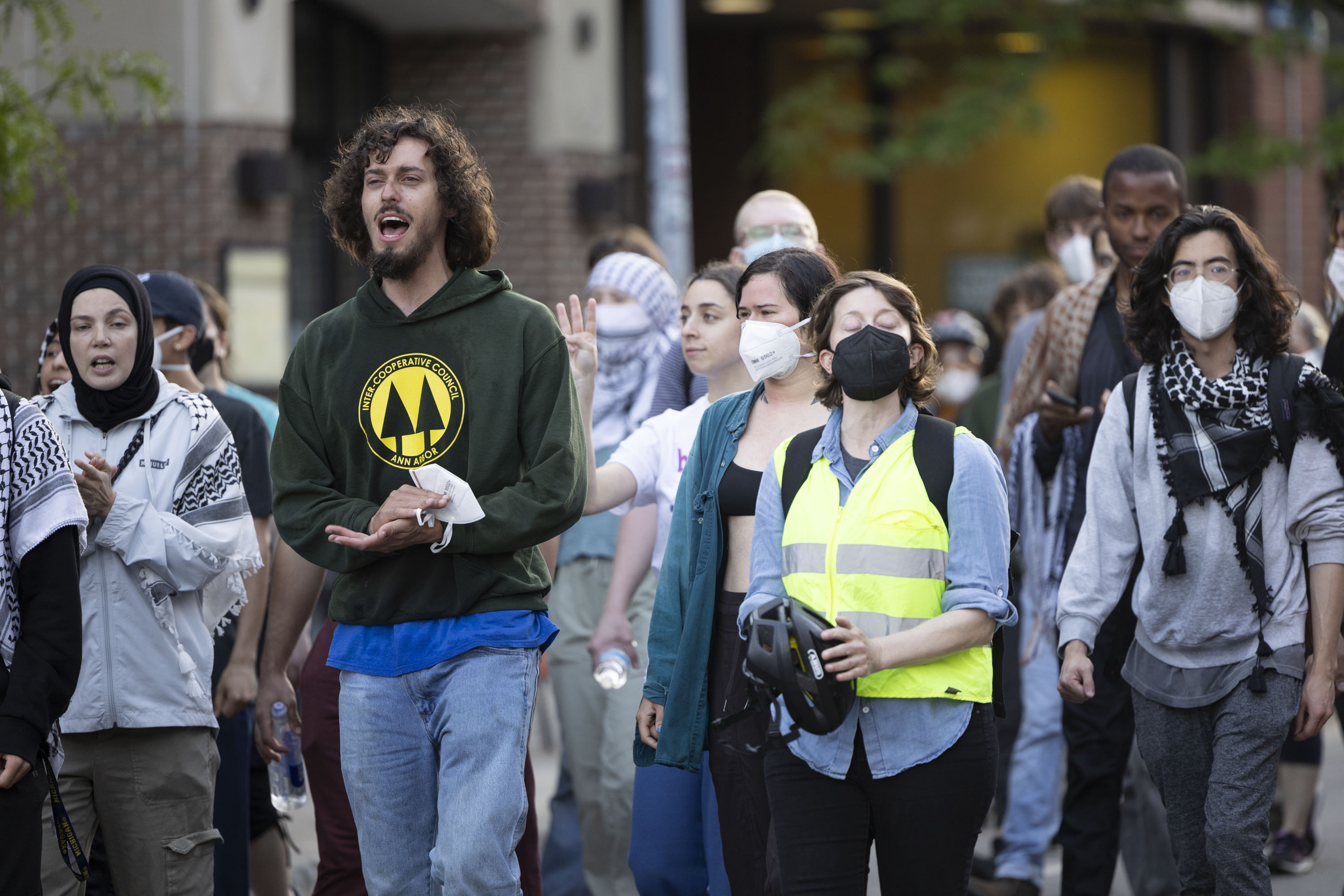University of Michigan Pro-Palestinian student protester encampment ...