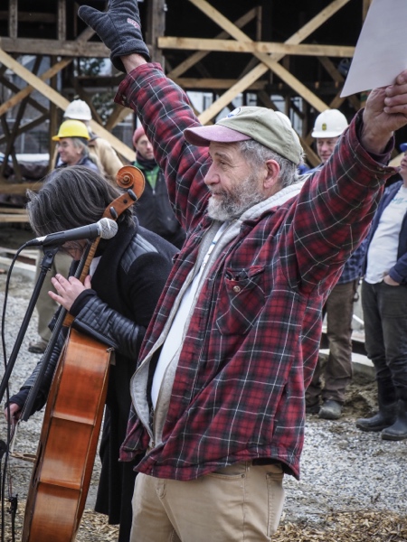 Volunteers pull a 1805 Northampton barn back to its Foundation ...