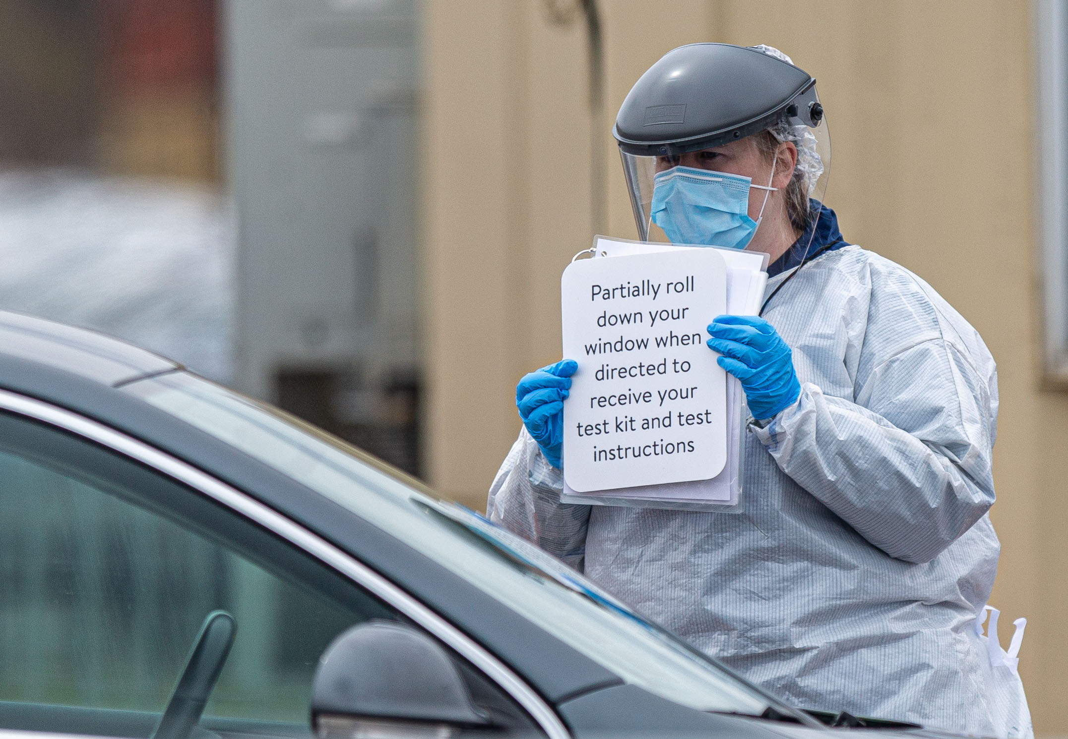 Drive-through coronavirus test site at Walmart in East Syracuse ...
