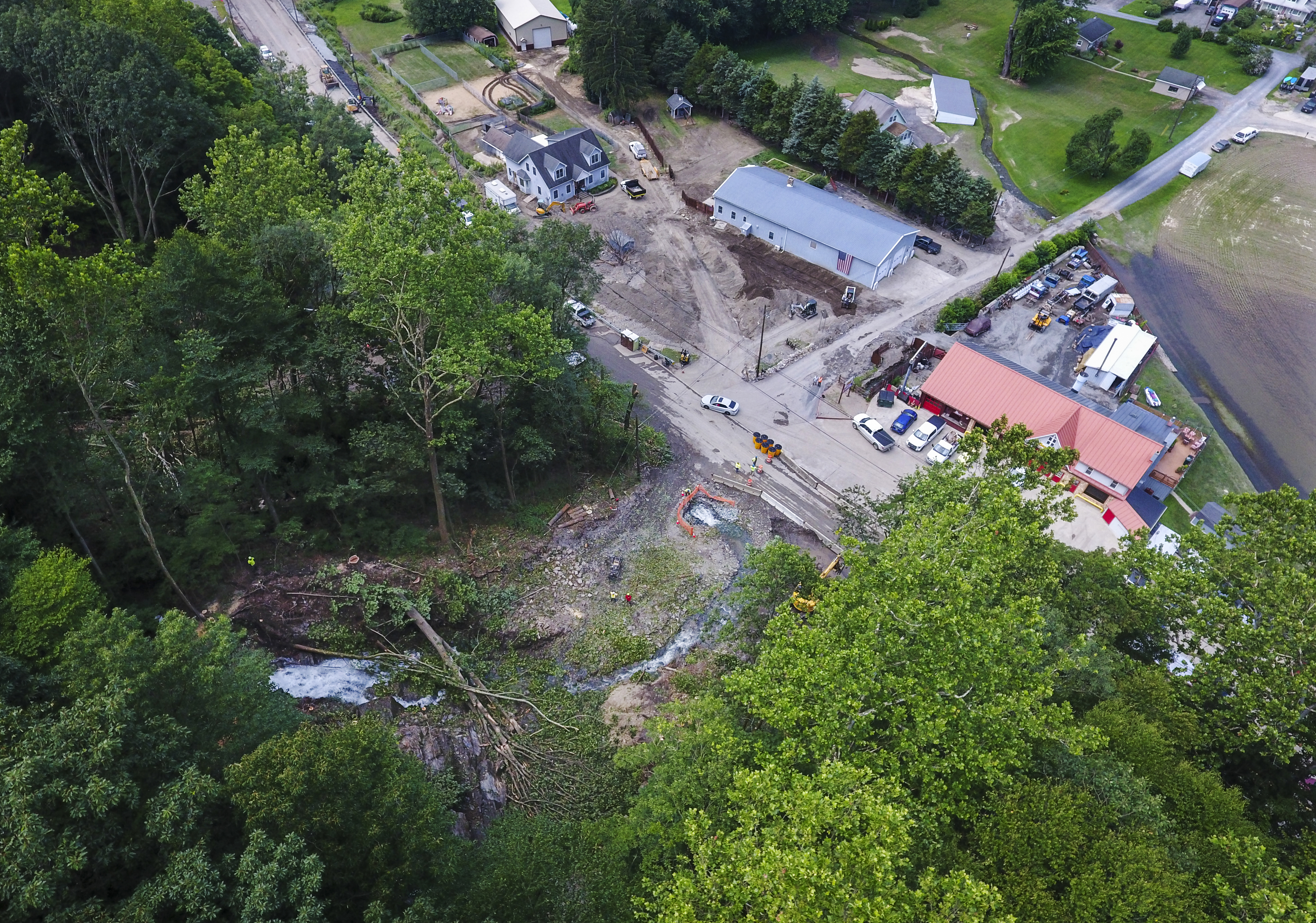 View of landslide over Route 46 in Warren County - lehighvalleylive.com