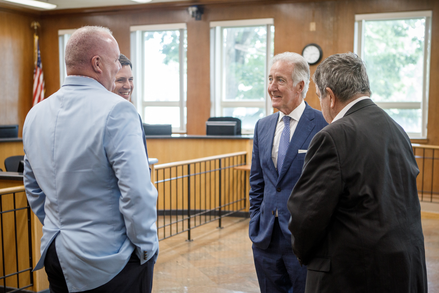 U.S. Rep. Richard E. Neal speaks with West Springfield officials ...