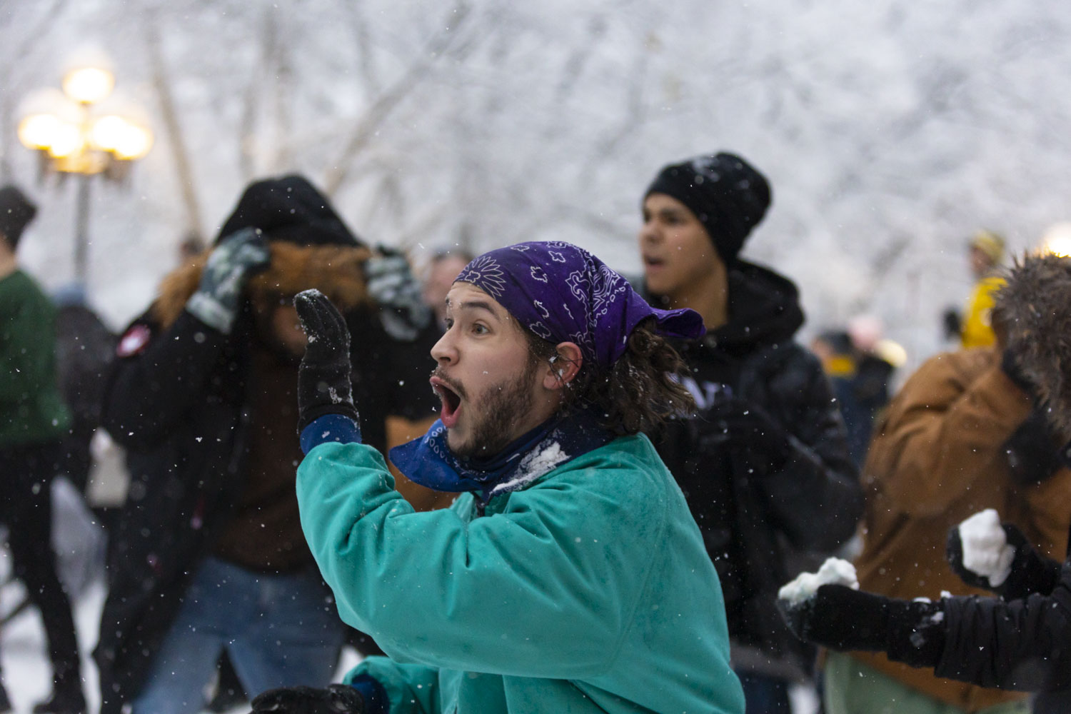 Scenes from a snowball fight at the University of Michigan Diag - mlive.com