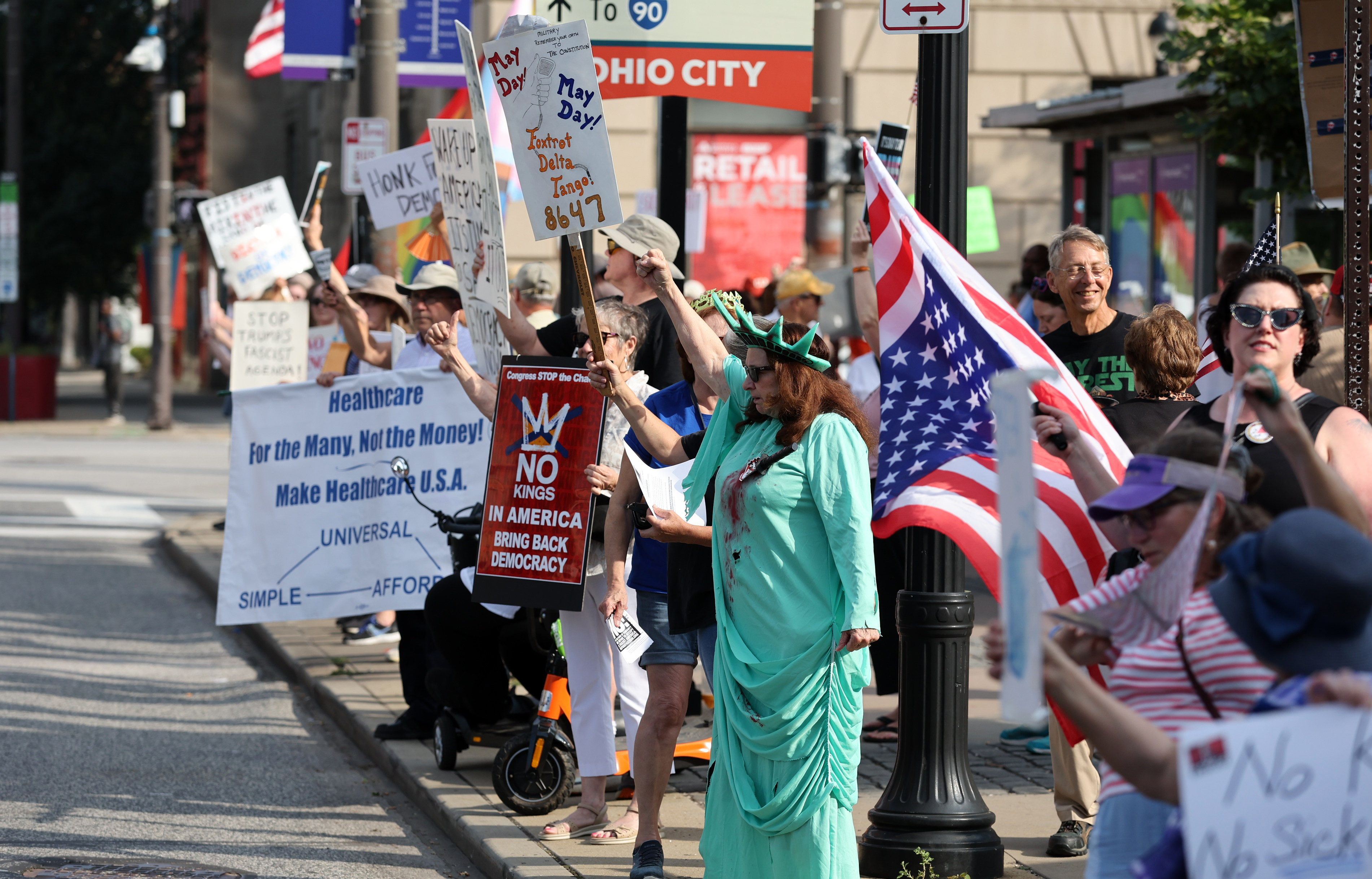 Hundreds gather for Good Trouble Lives On protest in Cleveland, July 17 ...