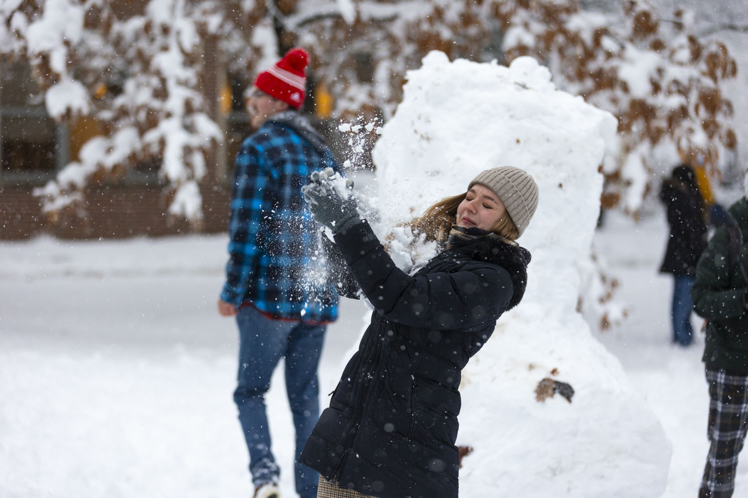 Scenes from a snowball fight at the University of Michigan Diag - mlive.com