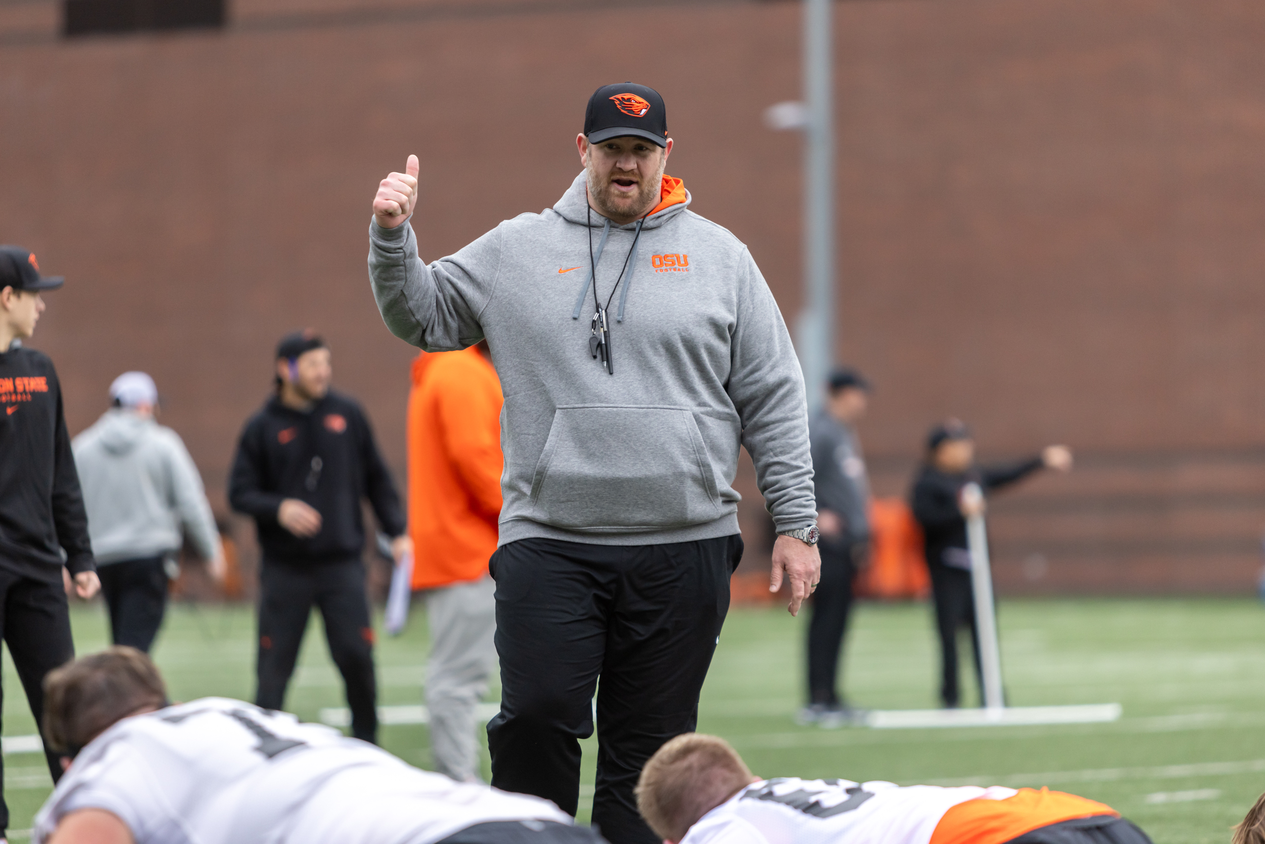 Oregon State Beavers, coach Trent Bray open spring football practice ...