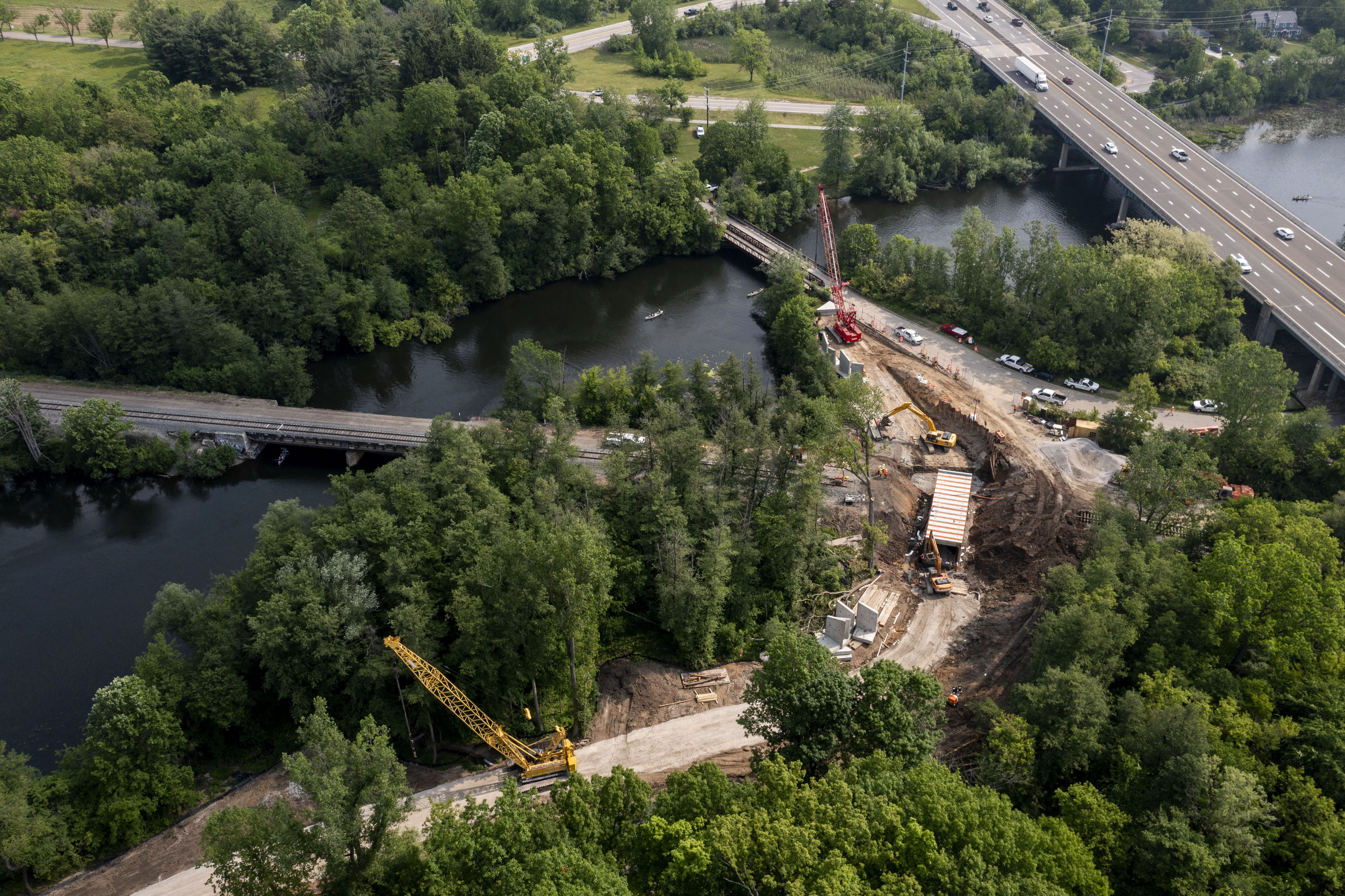 Crews Install Tunnel Below Railroad Tracks Between Bandemer Park And