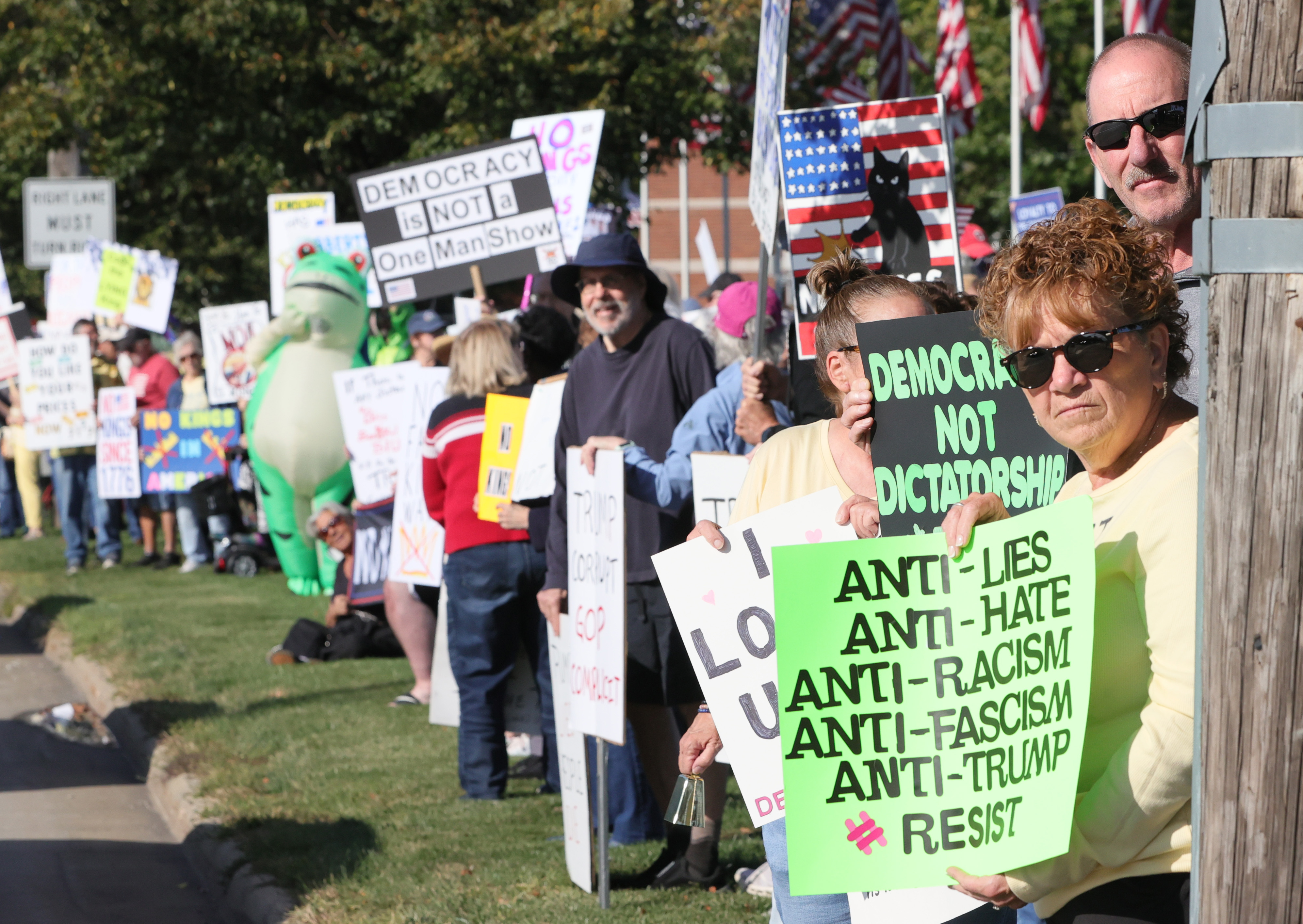 No Kings rally at the Strongsville Commons, October 18, 2025 ...
