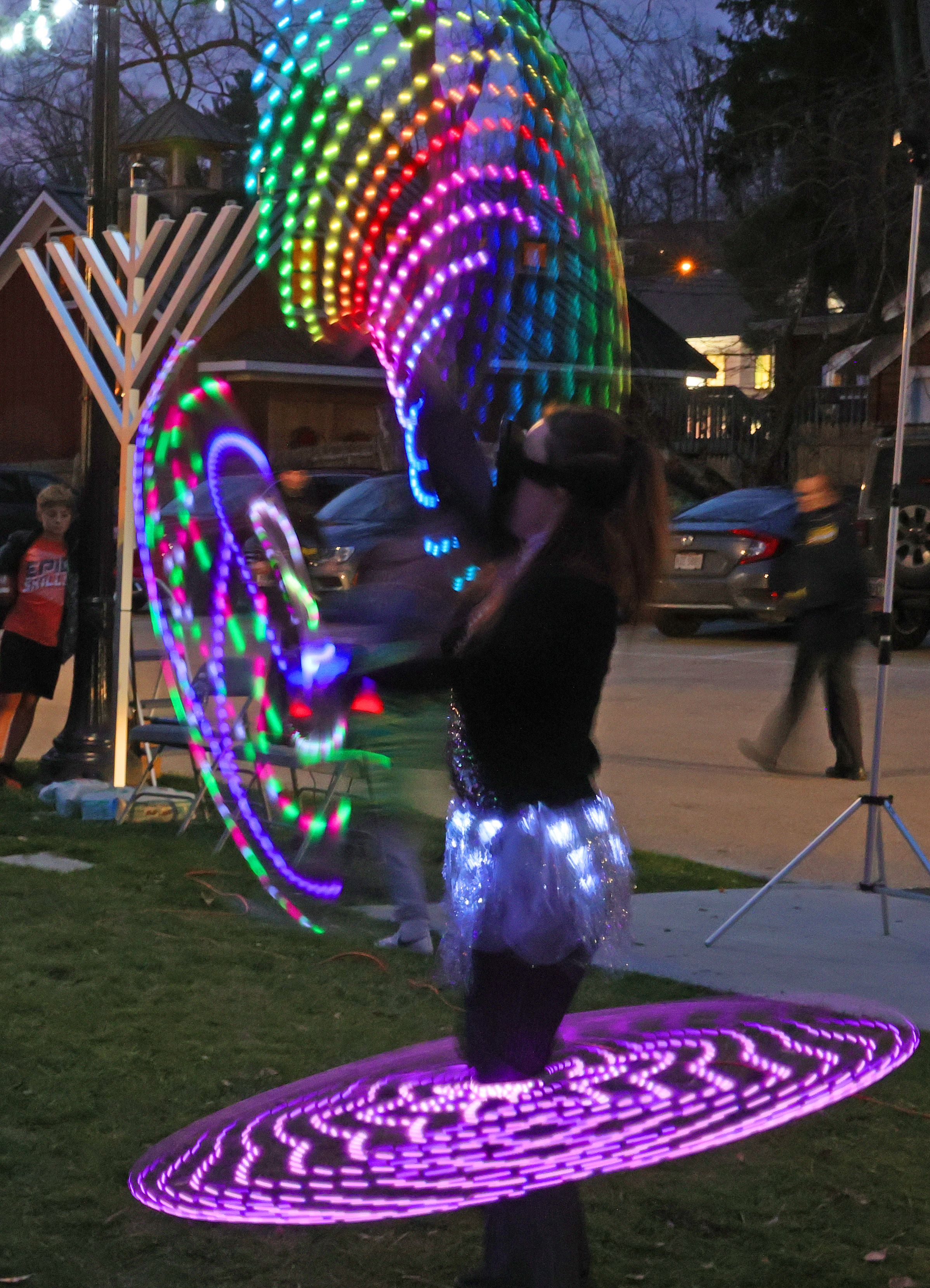 Hanukkah celebration with the menorah lighting in Chagrin Falls ...
