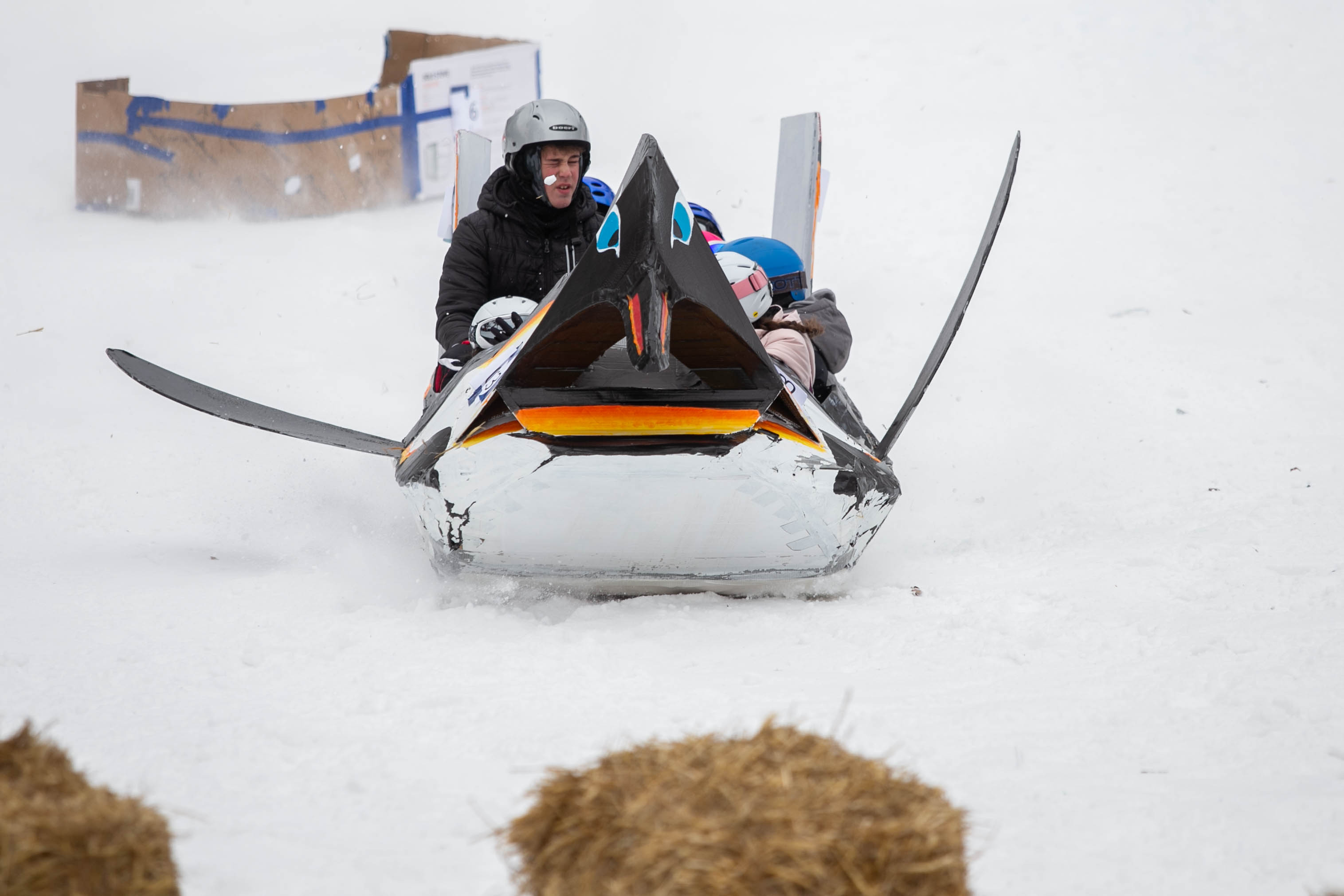 Photos: Cardboard sled teams battle for first place at Winterfest races ...