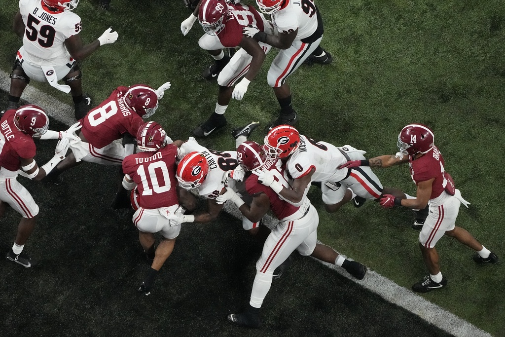 Alabama vs. Georgia in CFP national championship, Jan. 10, 2022 ...