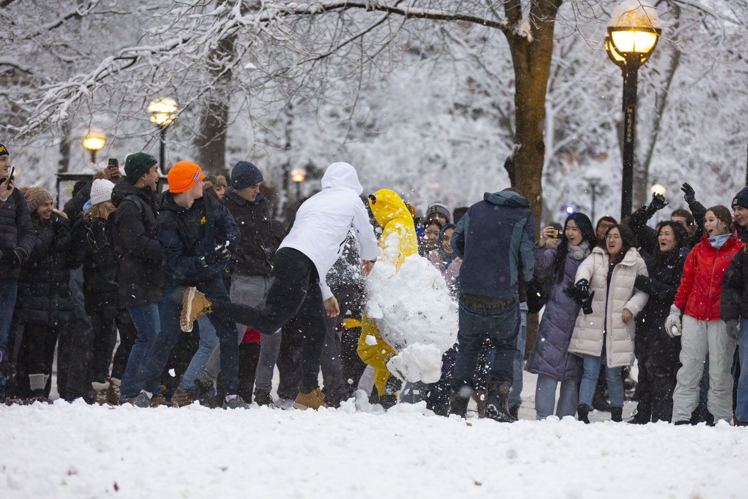 Scenes from a snowball fight at the University of Michigan Diag - mlive.com
