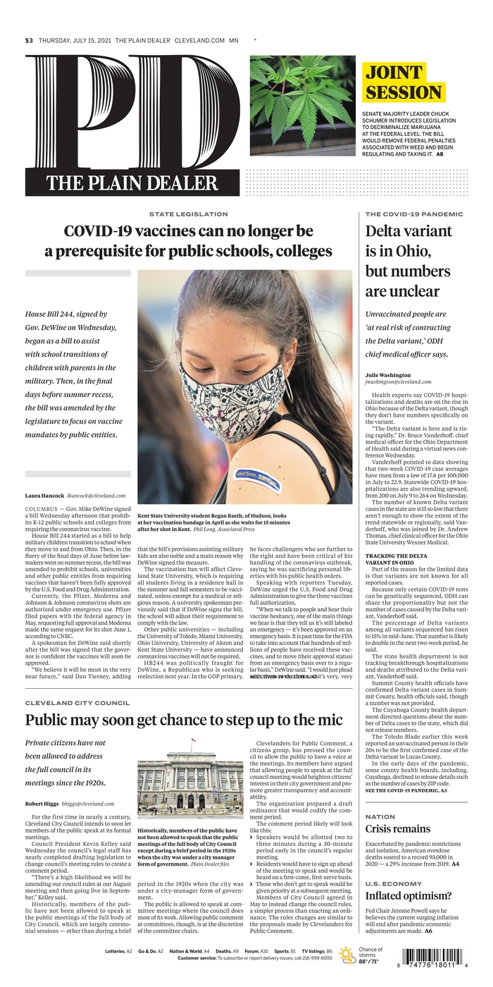 2021 Plain Dealer front page images: Part 2 - cleveland.com