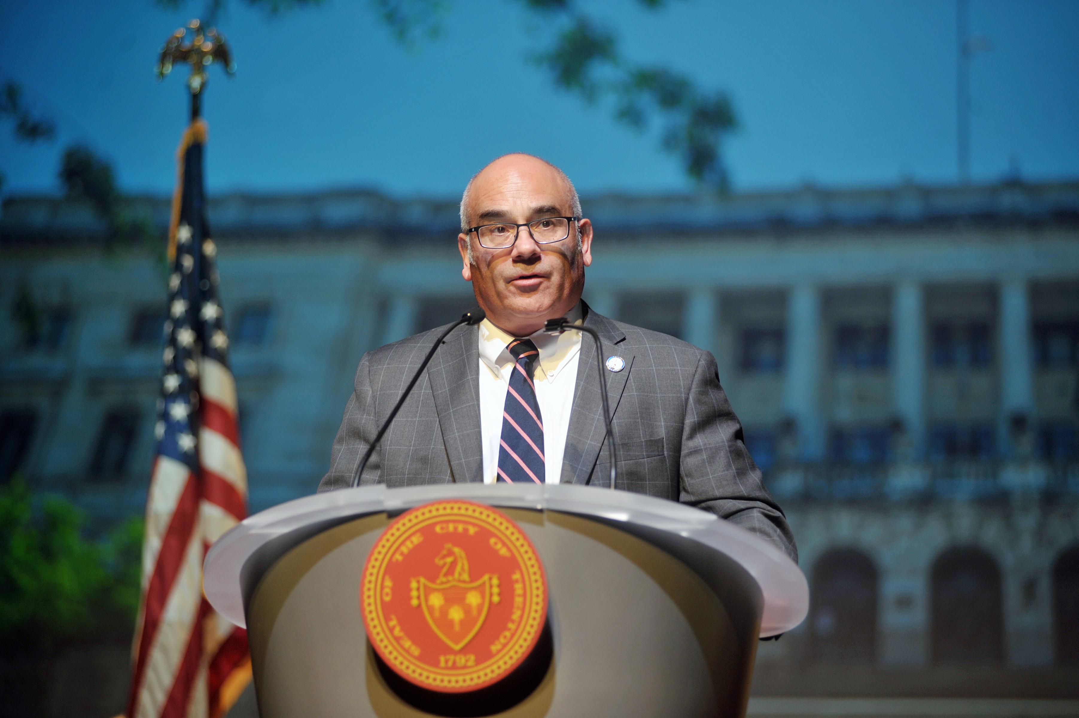 Trenton Mayor Reed Gusciora Delivered socially distanced State of the ...