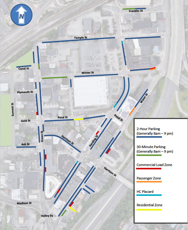 Worcester Public Parking Map