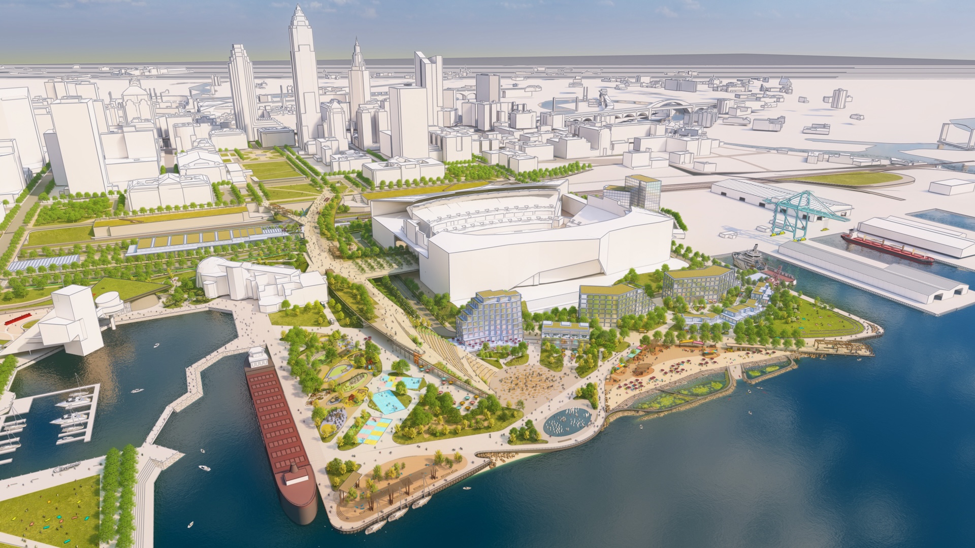 Latest plans for downtown Cleveland lakefront at 60% completion ...