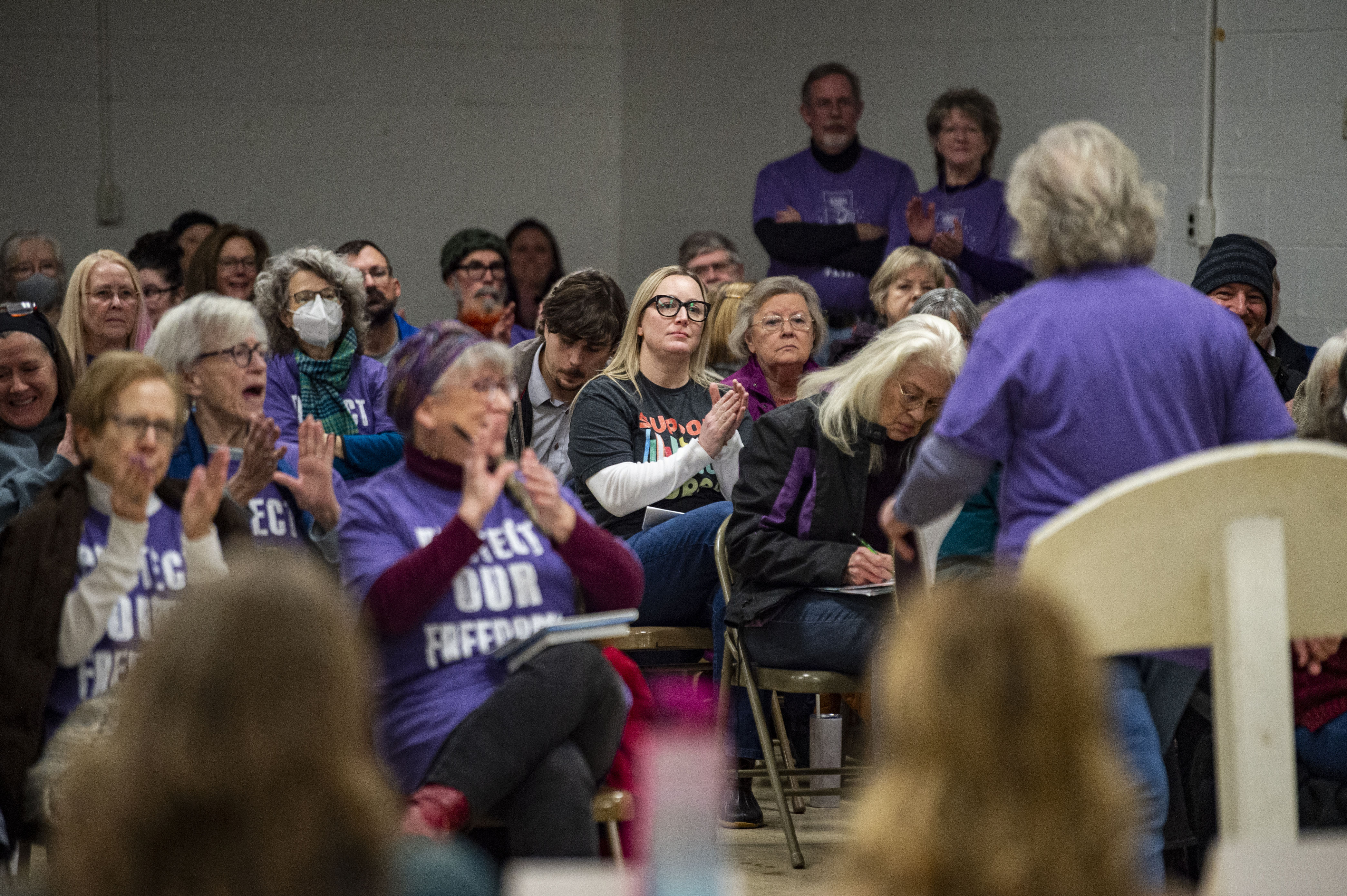 Community members discuss book bans during a Lapeer District Library ...