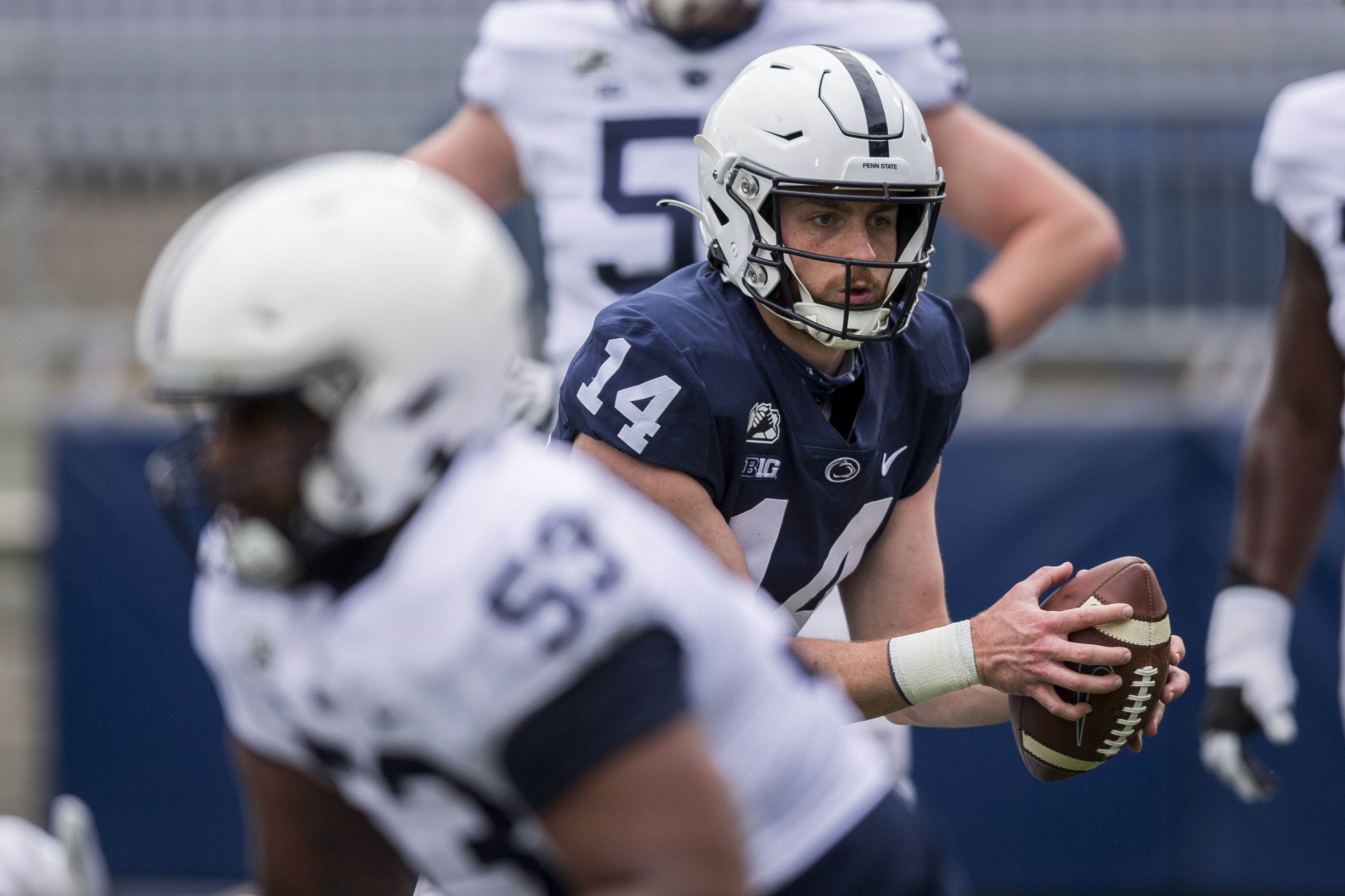 Penn State football practice at Beaver Stadium, April 17, 2021 ...