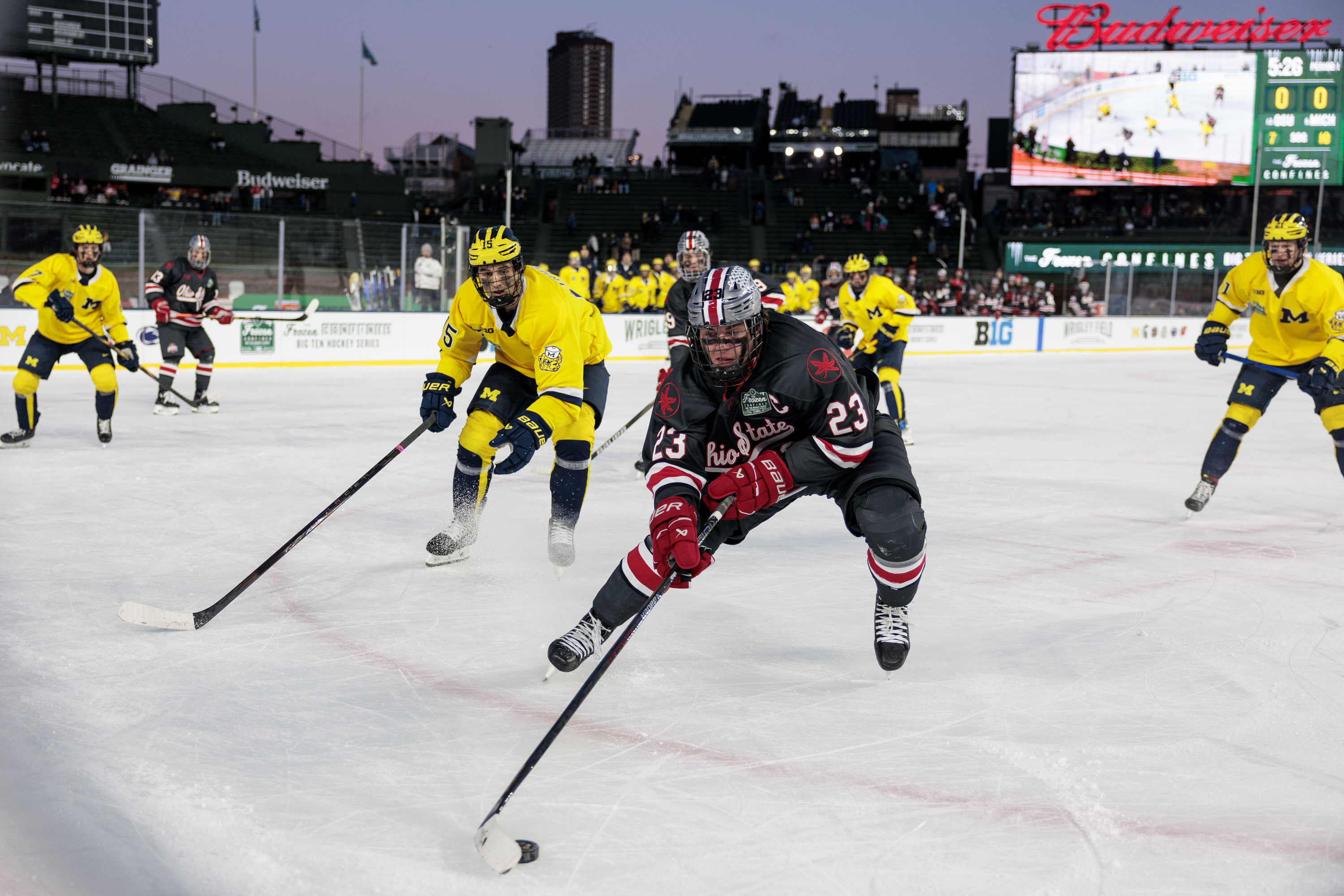 Frozen Confines ice hockey at Wrigley Field: Michigan vs. Ohio State ...