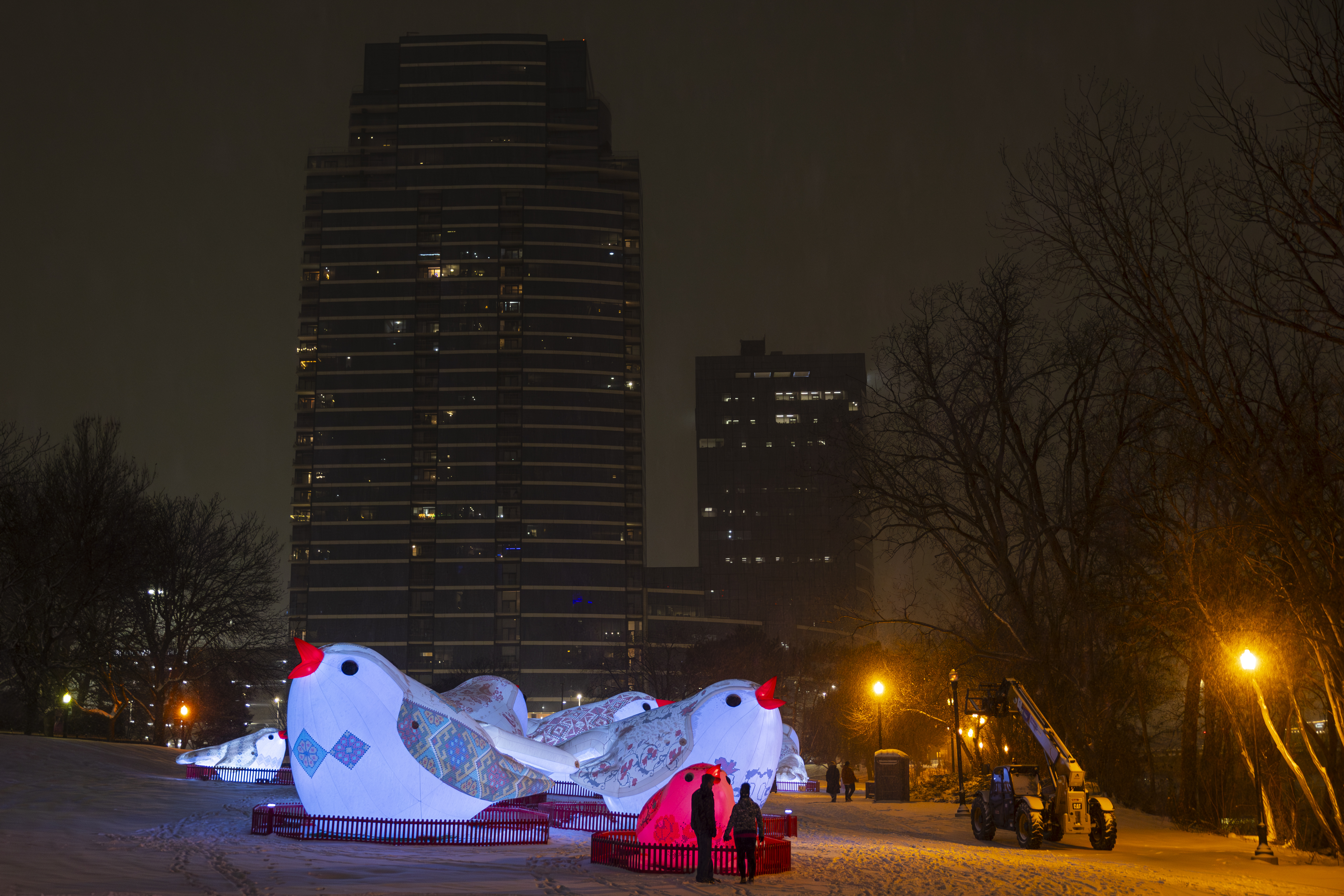 World of Winter art installations at night - mlive.com
